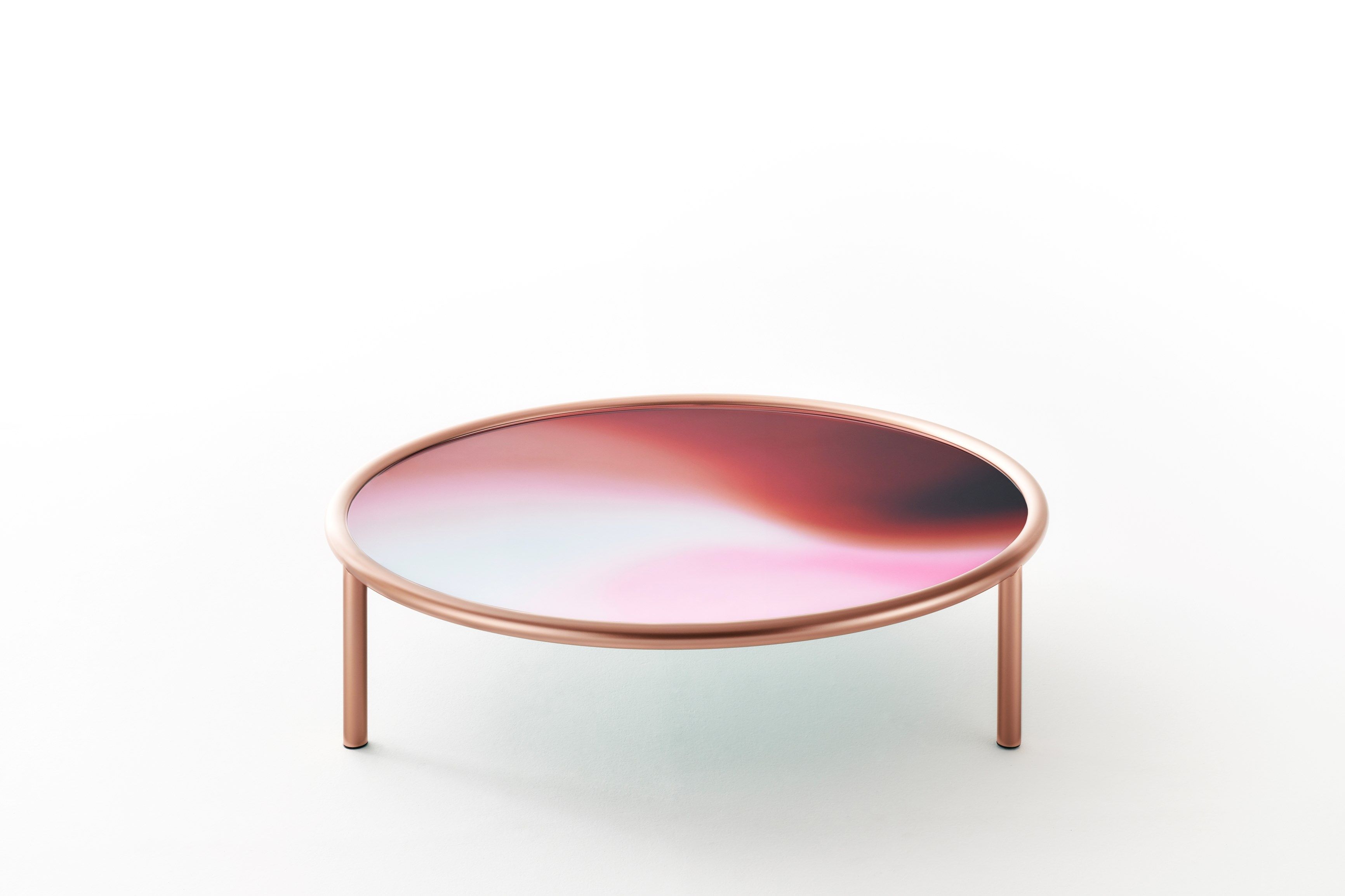 Low round crystal coffee table L.A. SUNSET By Glas Italia design ...