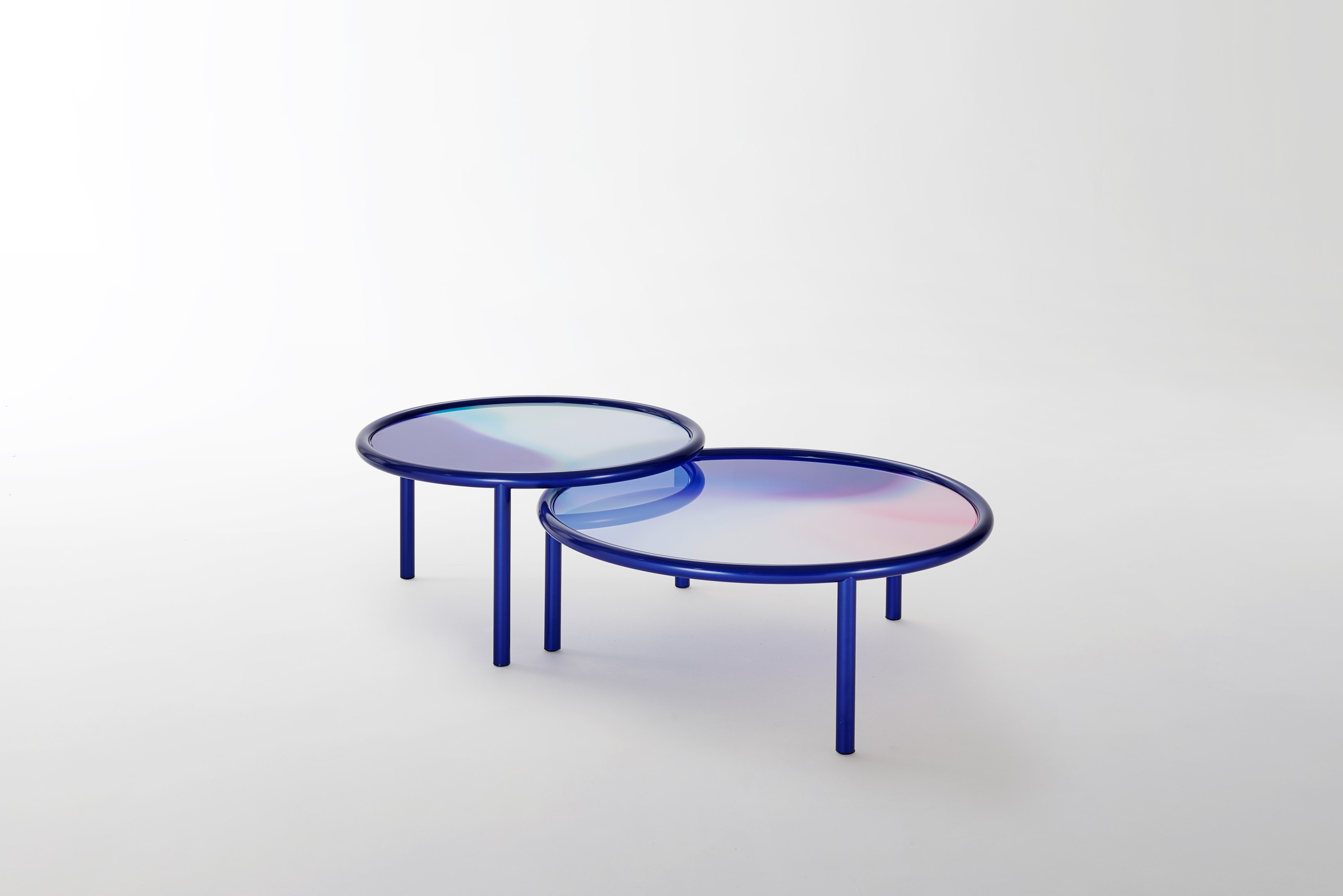 Low round crystal coffee table L.A. SUNSET By Glas Italia design ...