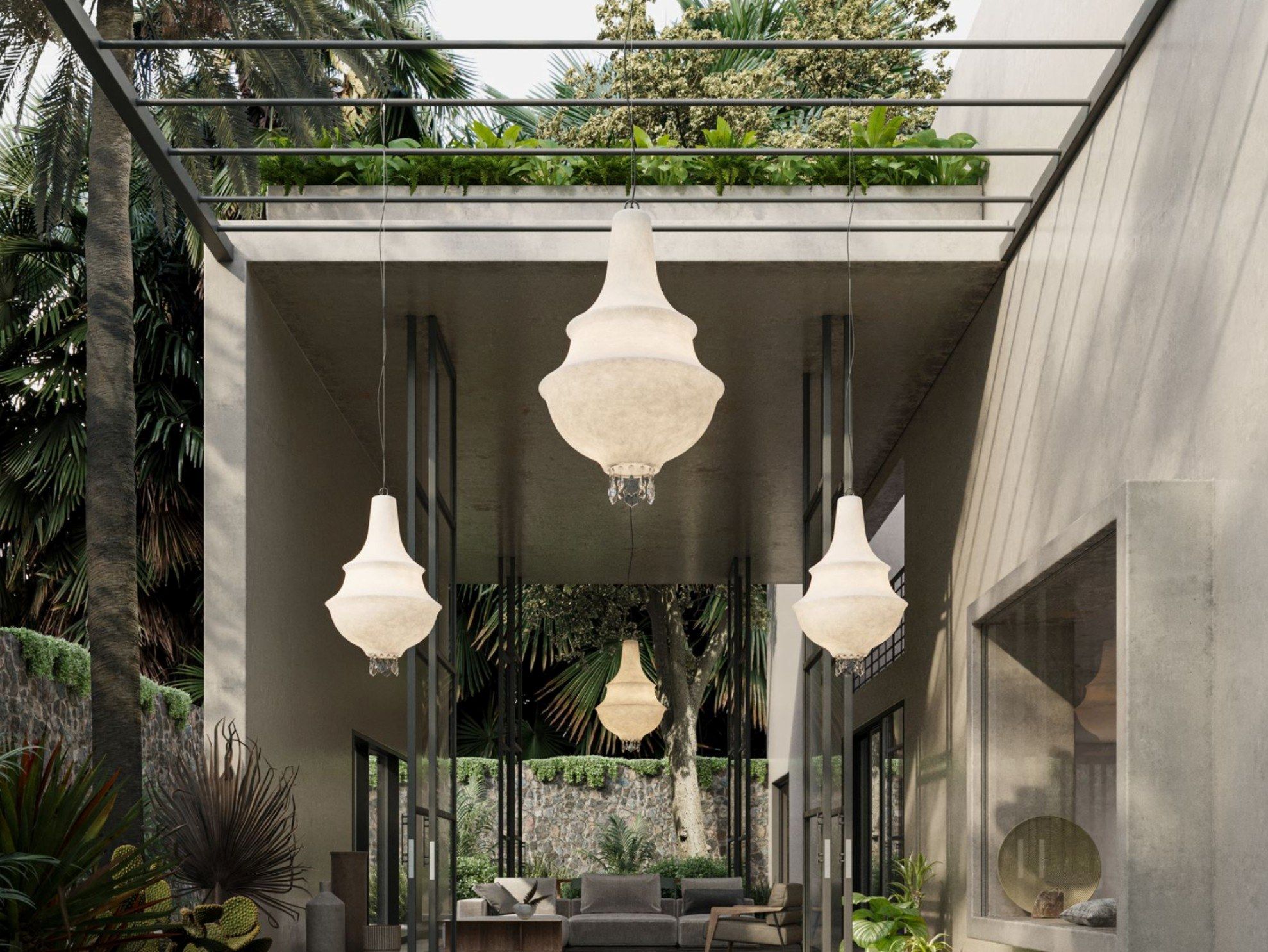 LADY D LED fiberglass outdoor pendant lamp By Karman | design Matteo ...