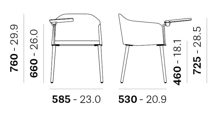 LAJA 884T By Pedrali design Alessandro Busana