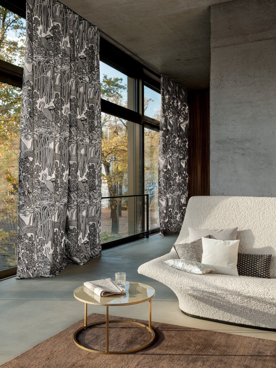 LAKEVIEW Embroidered cotton and viscose fabric By Zimmer + Rohde