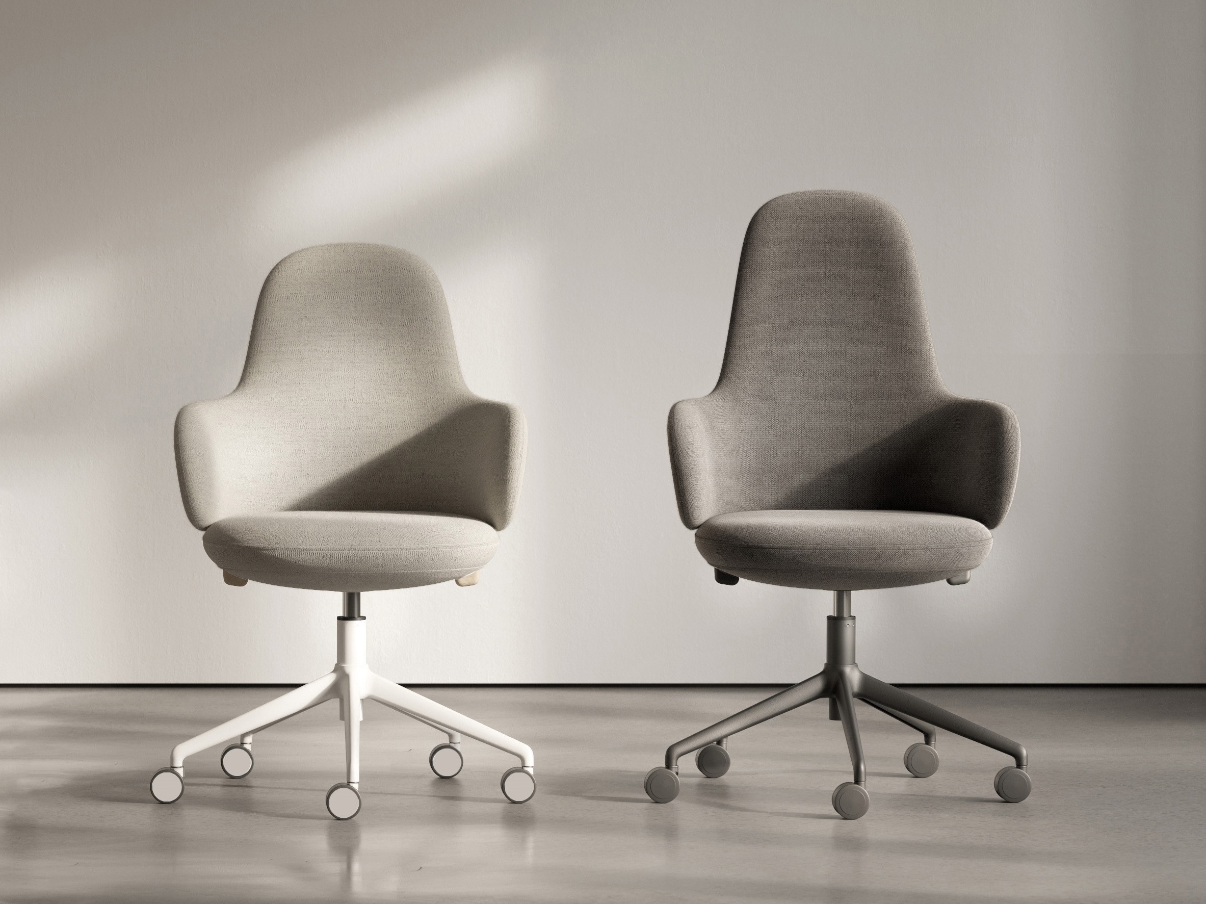 LAN Swivel office chair with castors with 5-Spoke base By ALKI