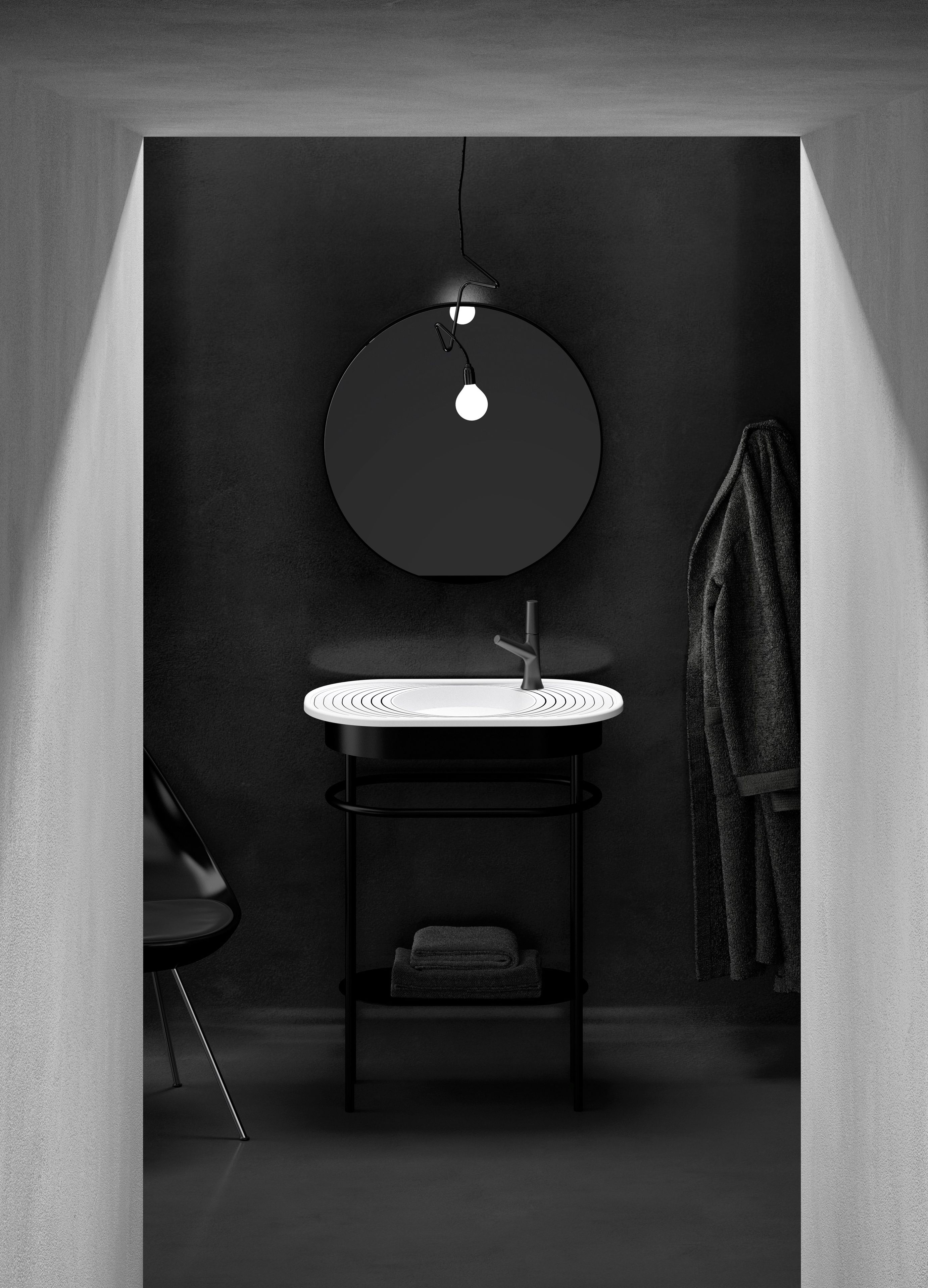 LAP PLUS Vetro Freddo® console sink with towel rail By Glass Design ...