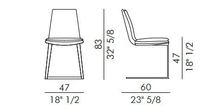 LARA Cantilever upholstered leather chair By EFORMA