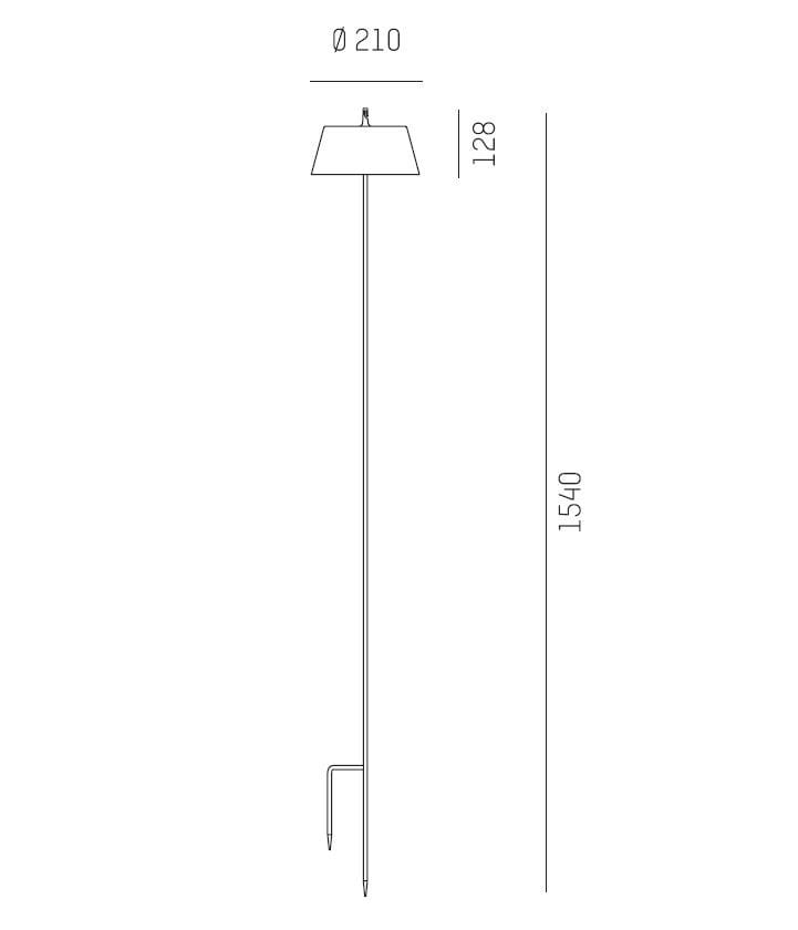 LARA Lampada da terra per esterno a LED in metallo a batteria By ...