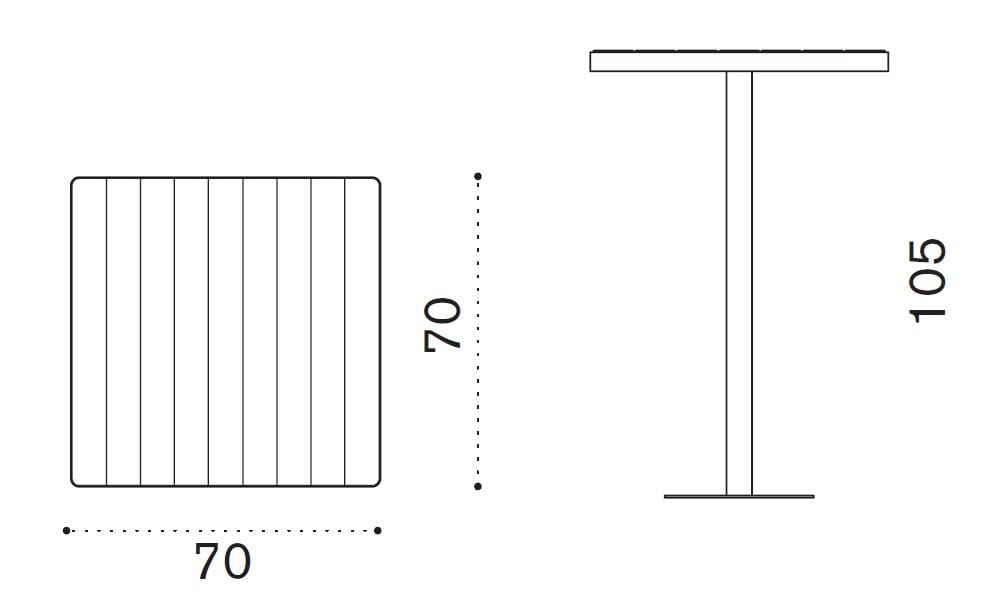LAREN Square teak high table By Ethimo