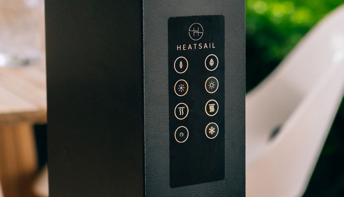 Garden umbrella with lights, heating and cooling integrated LEAF By ...