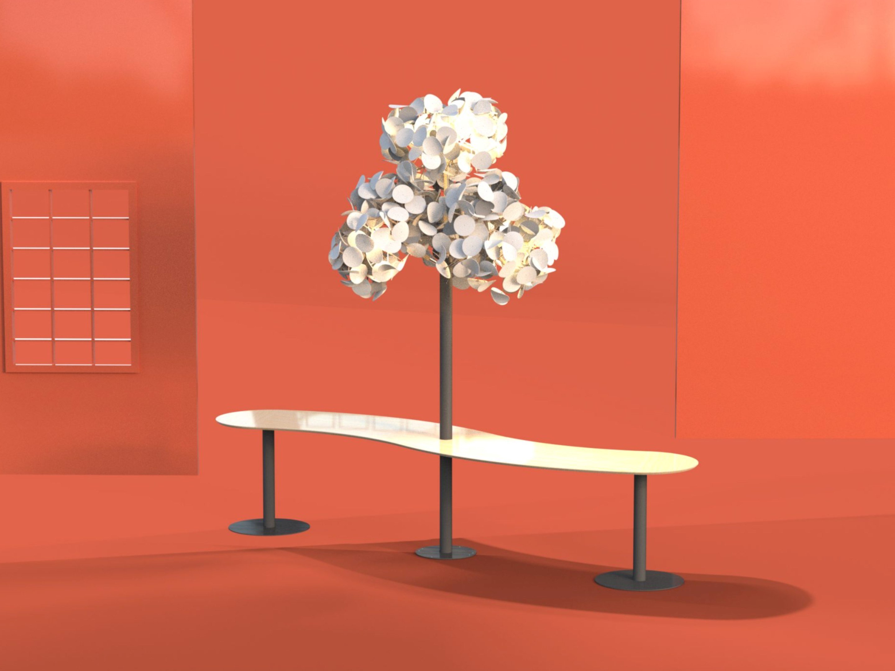 LEAF LAMP METAL TREE WITH SEAMLESS TABLE High table By Green Furniture ...