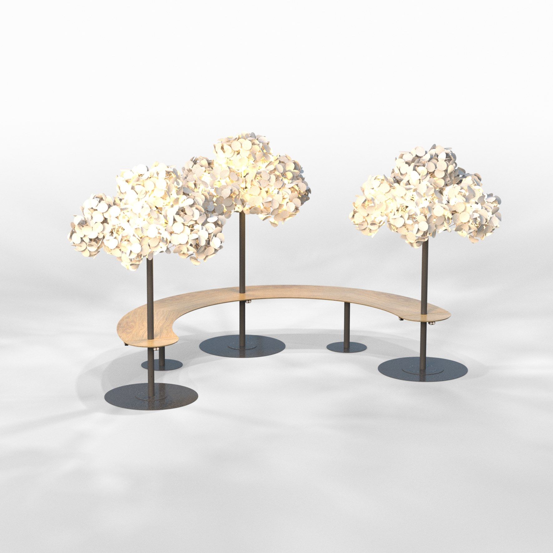 LEAF LAMP METAL TREE WITH SEAMLESS TABLE High table By Green Furniture ...