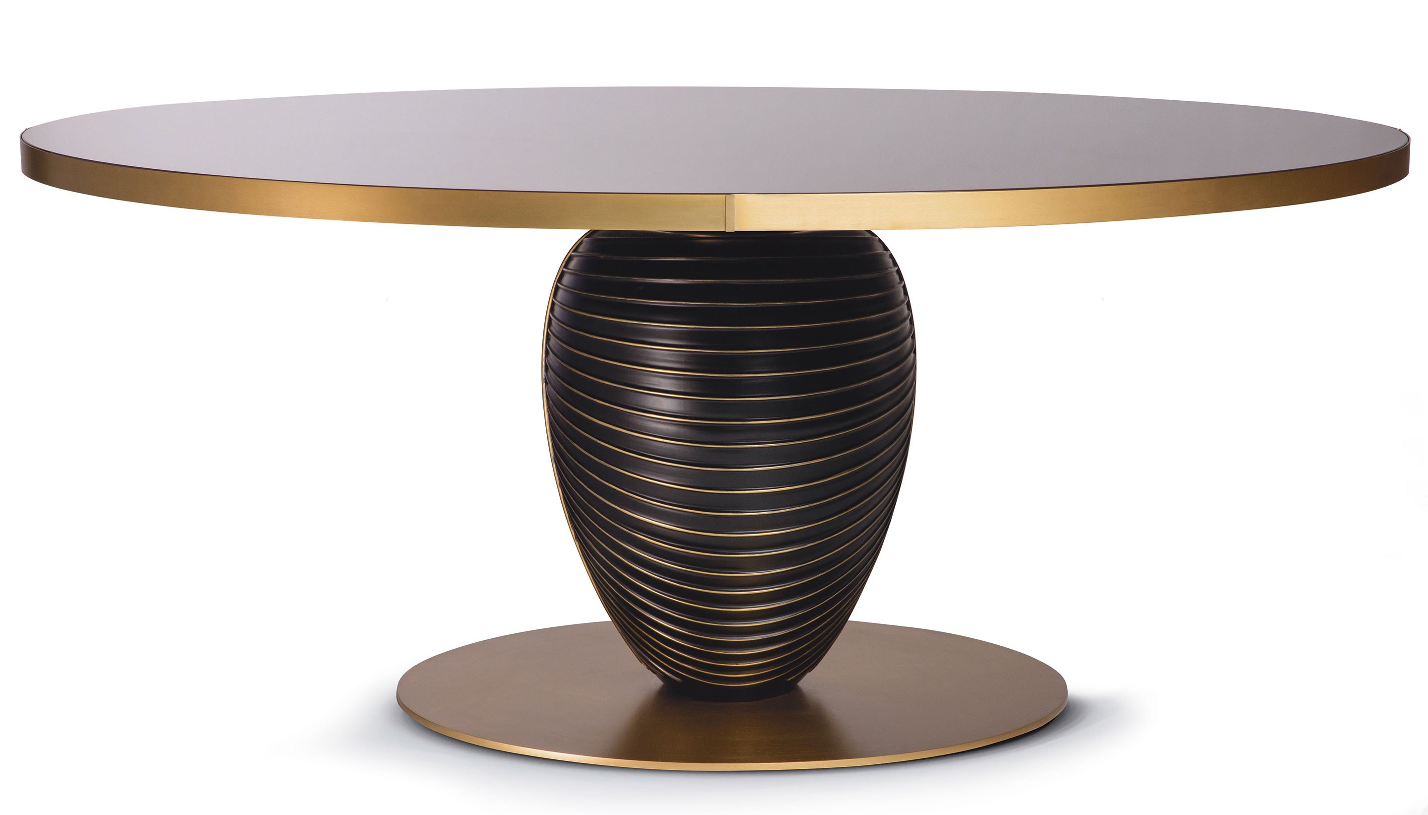 Round table in wood and lacquered glass LEAF By Paolo Castelli design ...