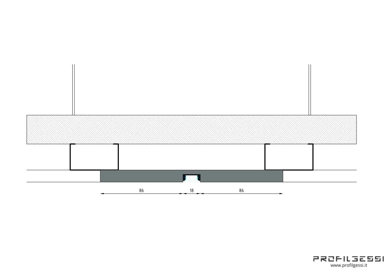 Built-in lighting profile for LED modules LED 008 By Profilgessi