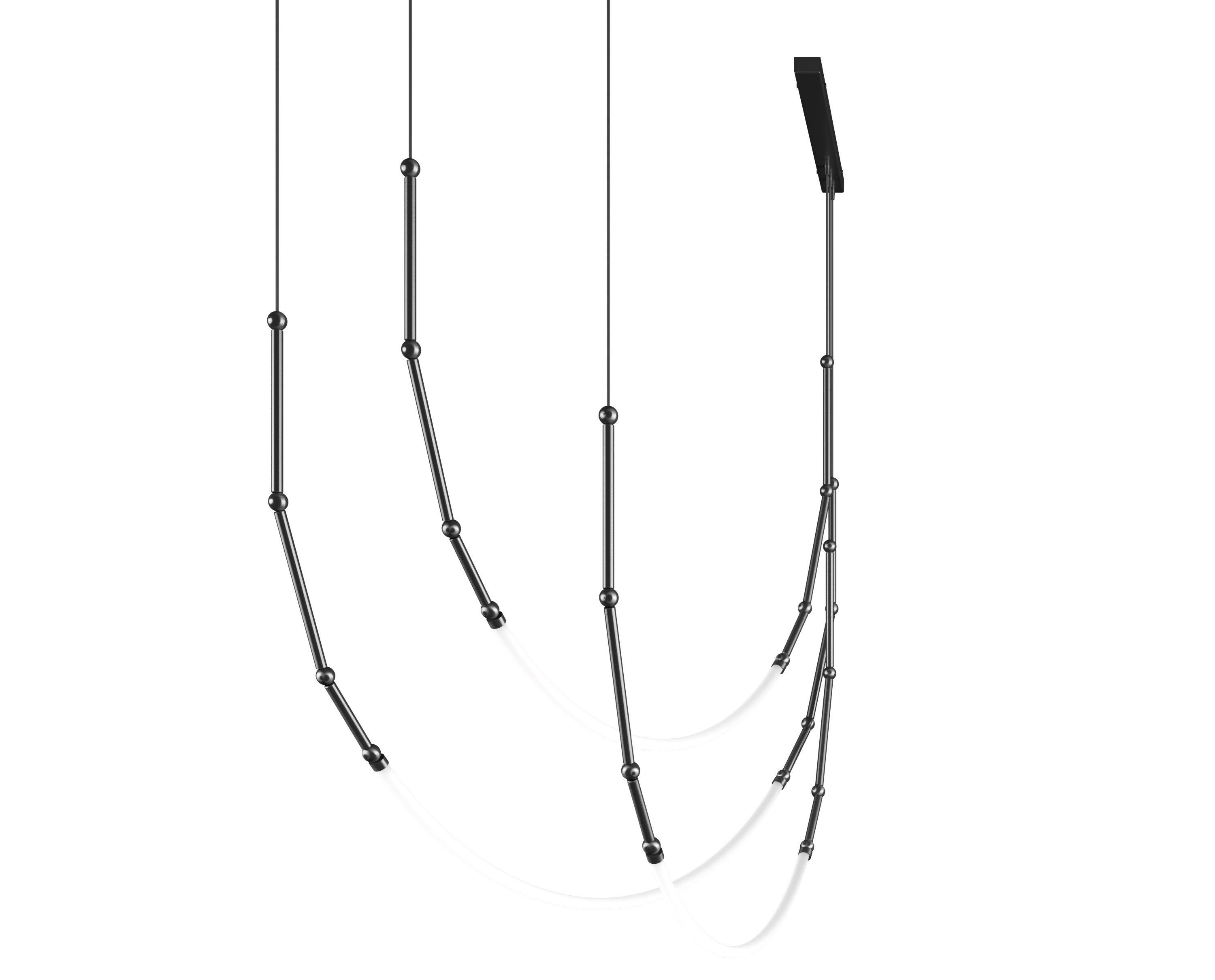 LEDA LED aluminium chandelier By Karman | design Debonademeo