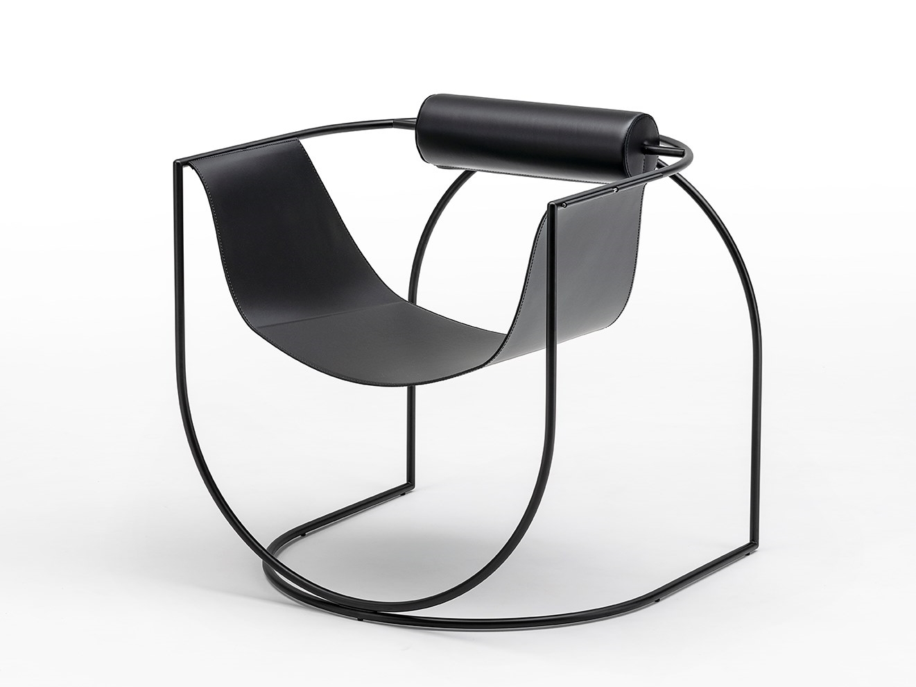 Tanned leather armchair with armrests LEMNI By Living Divani design Marco Lavit