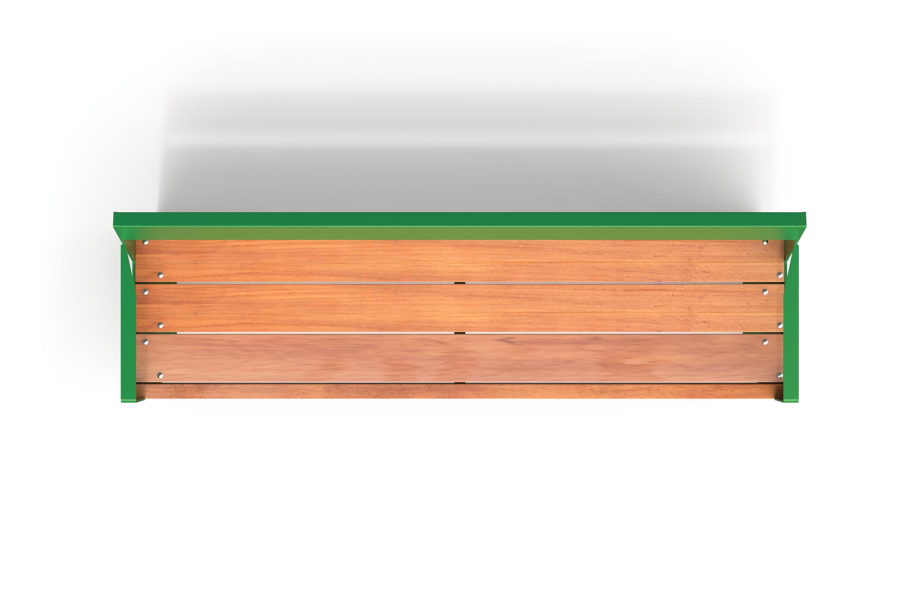 LENA Steel and wood Bench with armrests with back By City Design