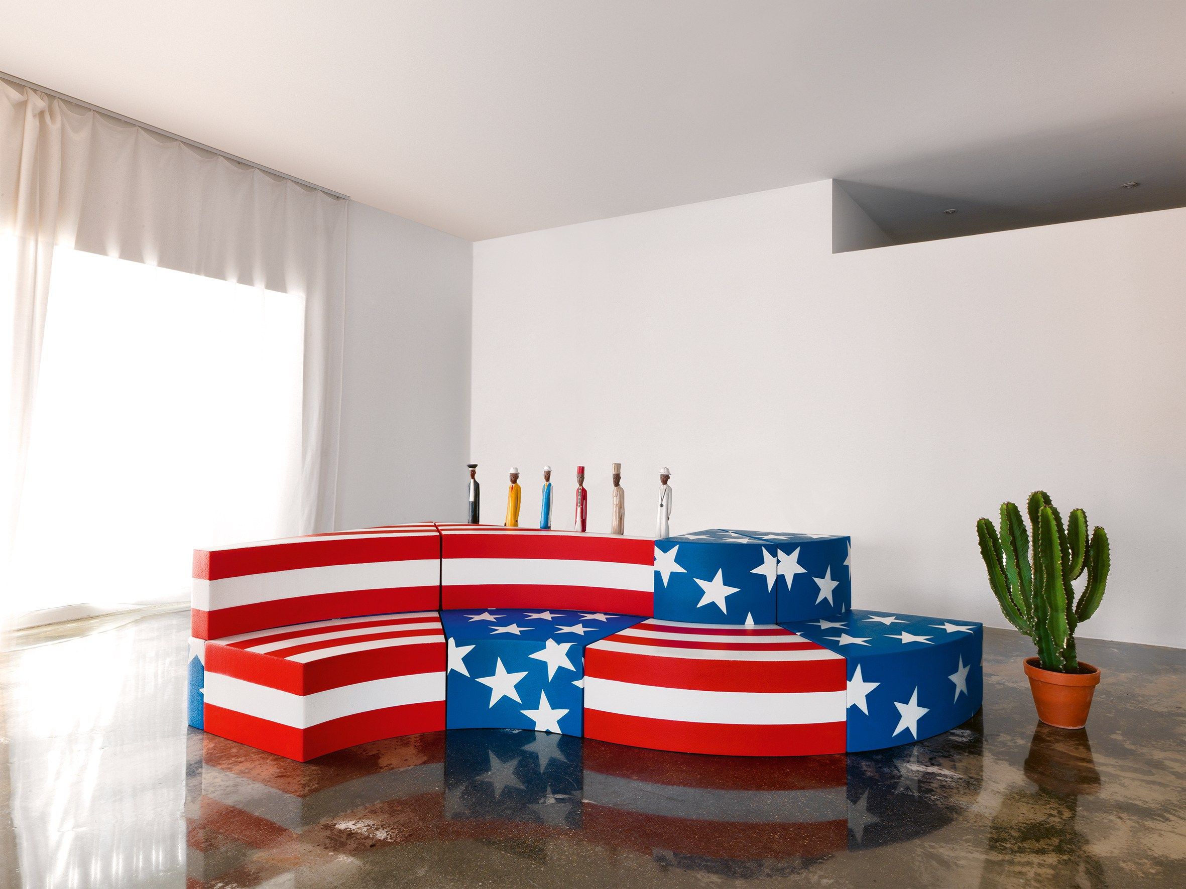 Modular polyurethane sofa LEONARDO By Gufram design Studio65