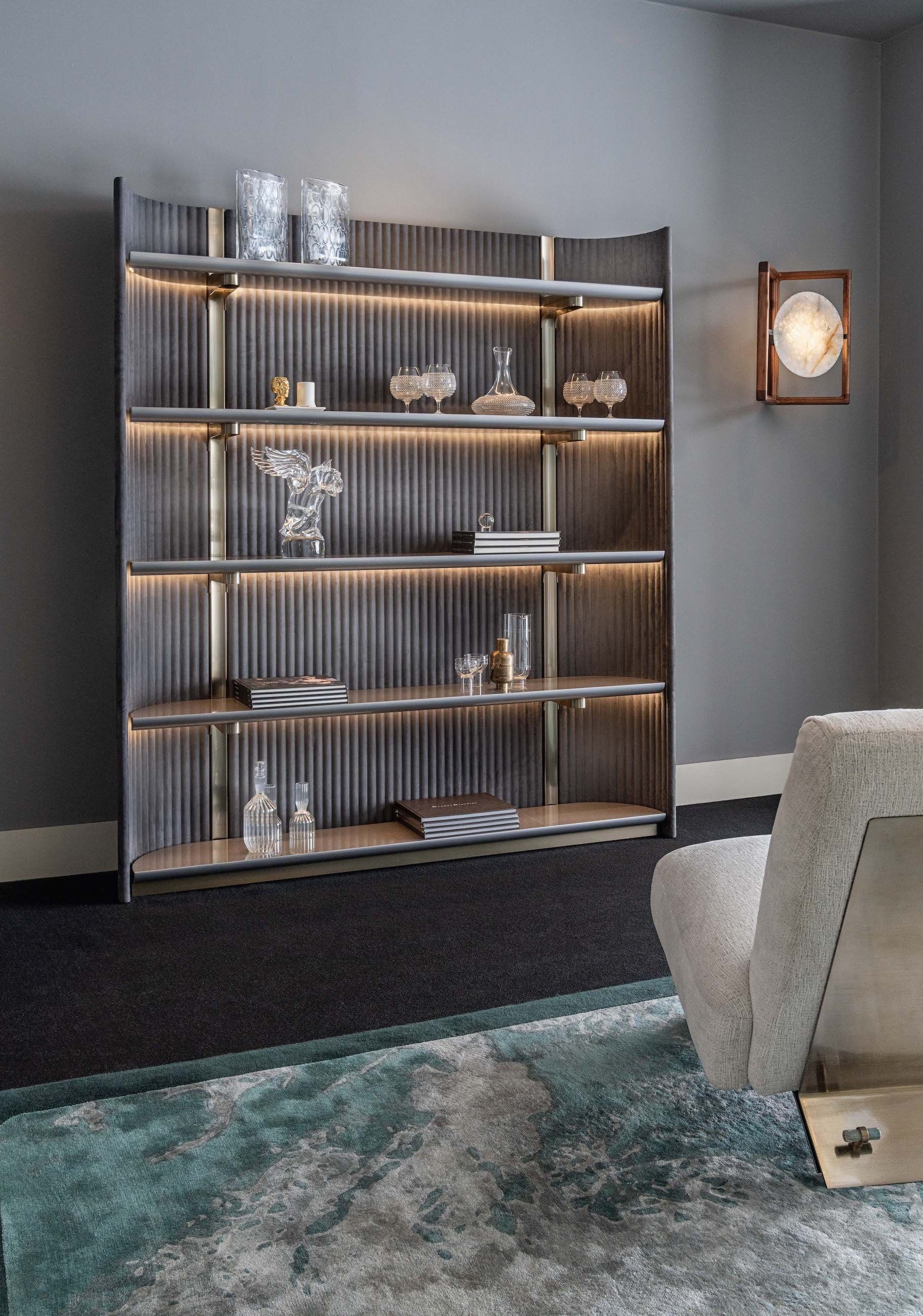 LEONARDO | Bookcase Open bookcase with built-in lights By Visionnaire ...