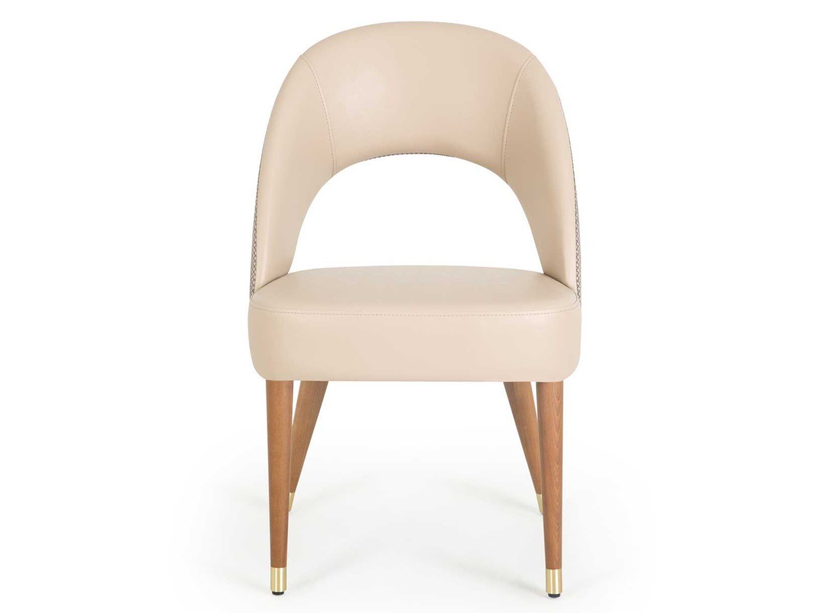 Upholstered open back leather chair LERA By Sandalyeci