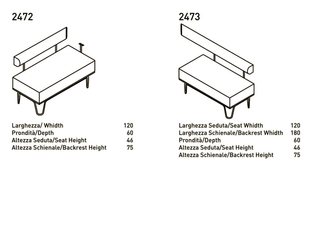 LESLIE Upholstered modular bench with back By Sedex | design G ...