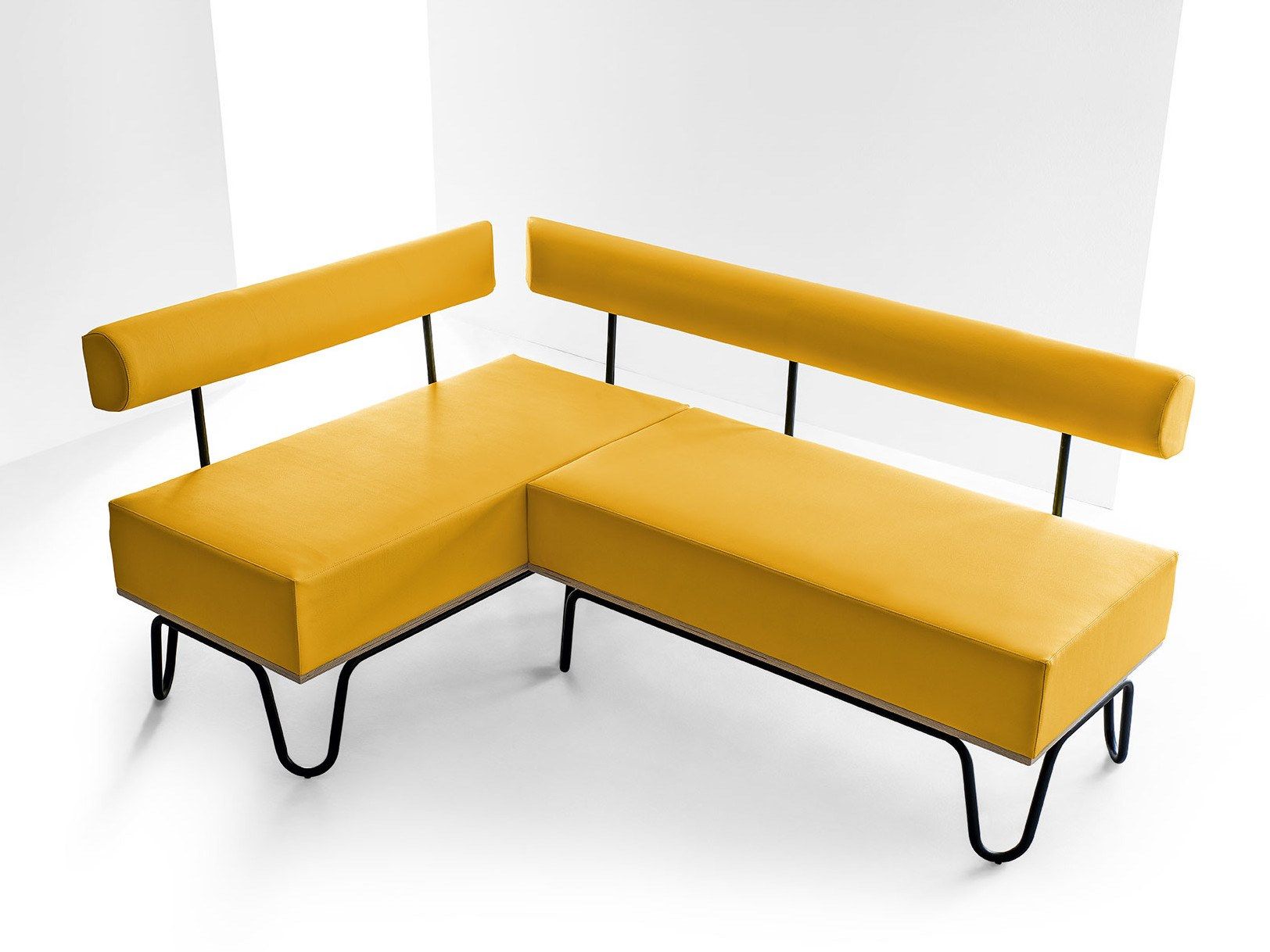 LESLIE Upholstered modular bench with back By Sedex | design G ...