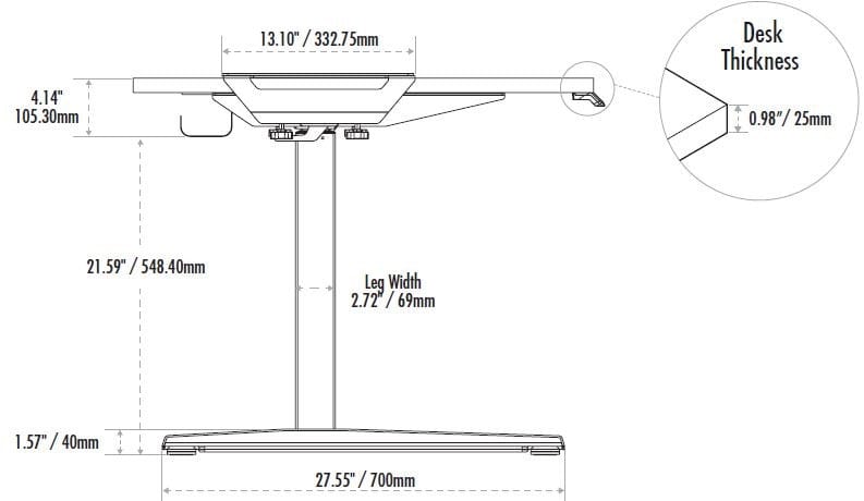 Height-adjustable desk LEVADO By Fellowes