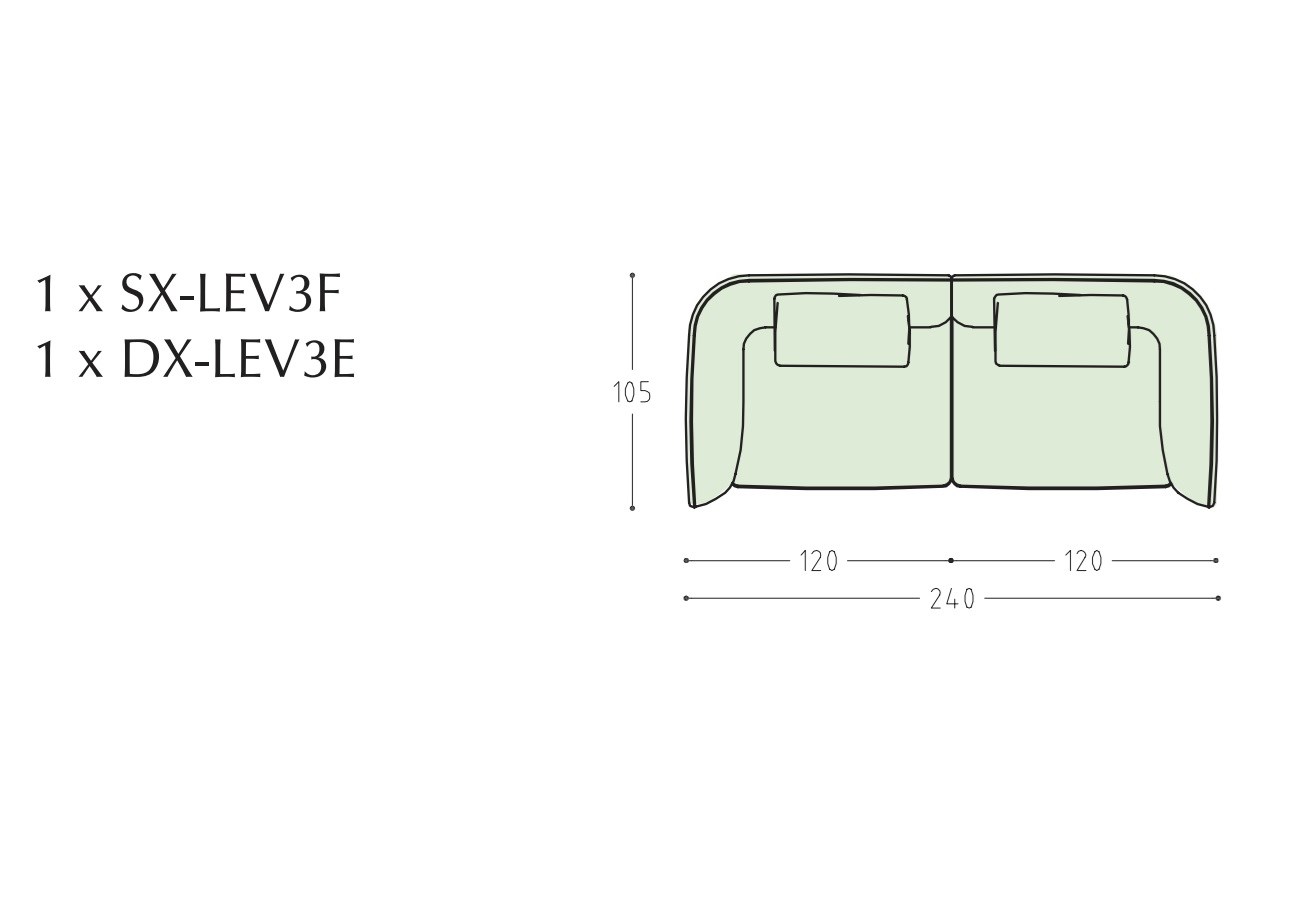 LEVANTE | Sofa with removable cover Modular sectional fabric sofa By ...
