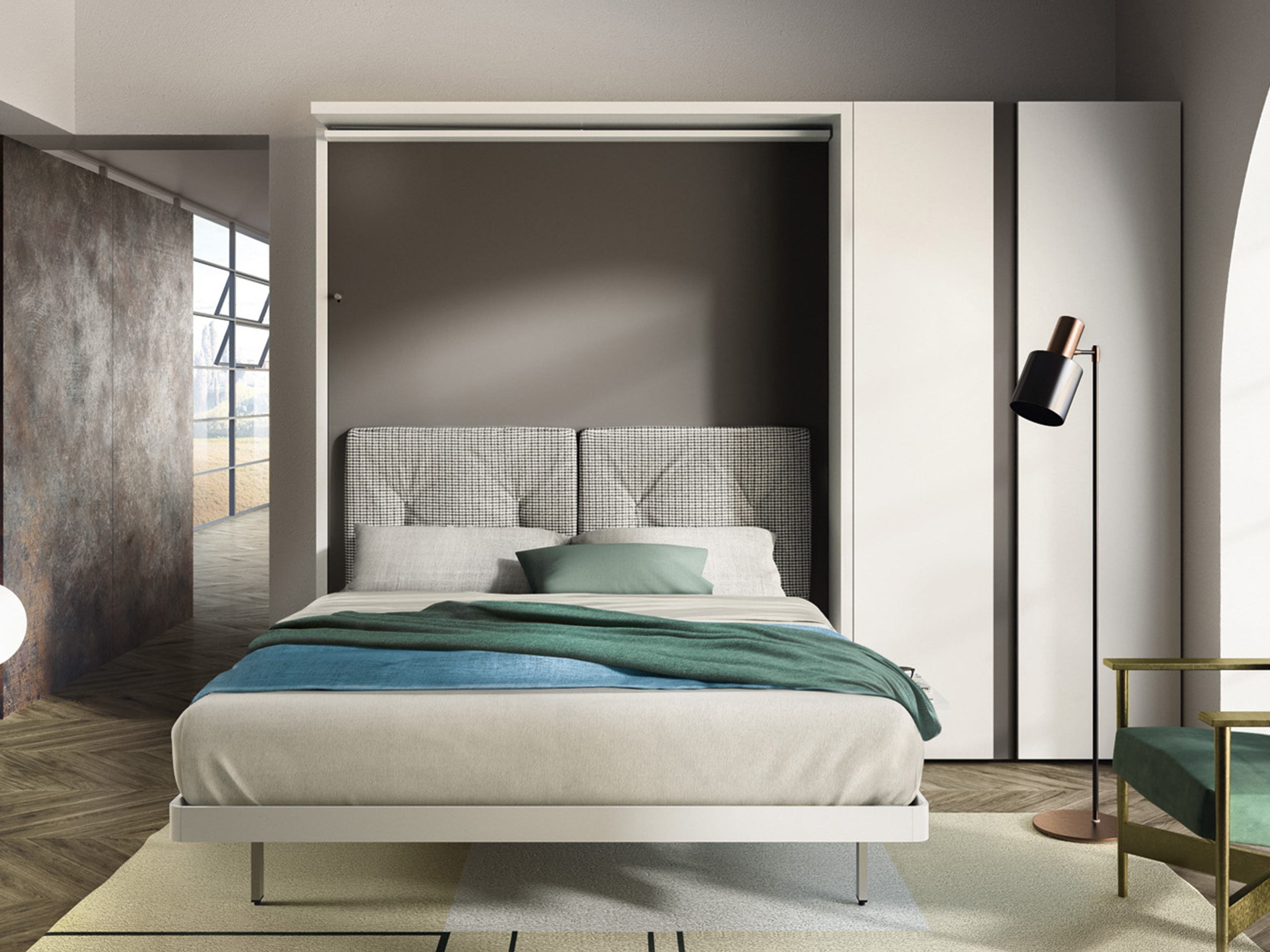 Parete attrezzata con letto a scomparsa LGM By CLEI design Pierluigi ...