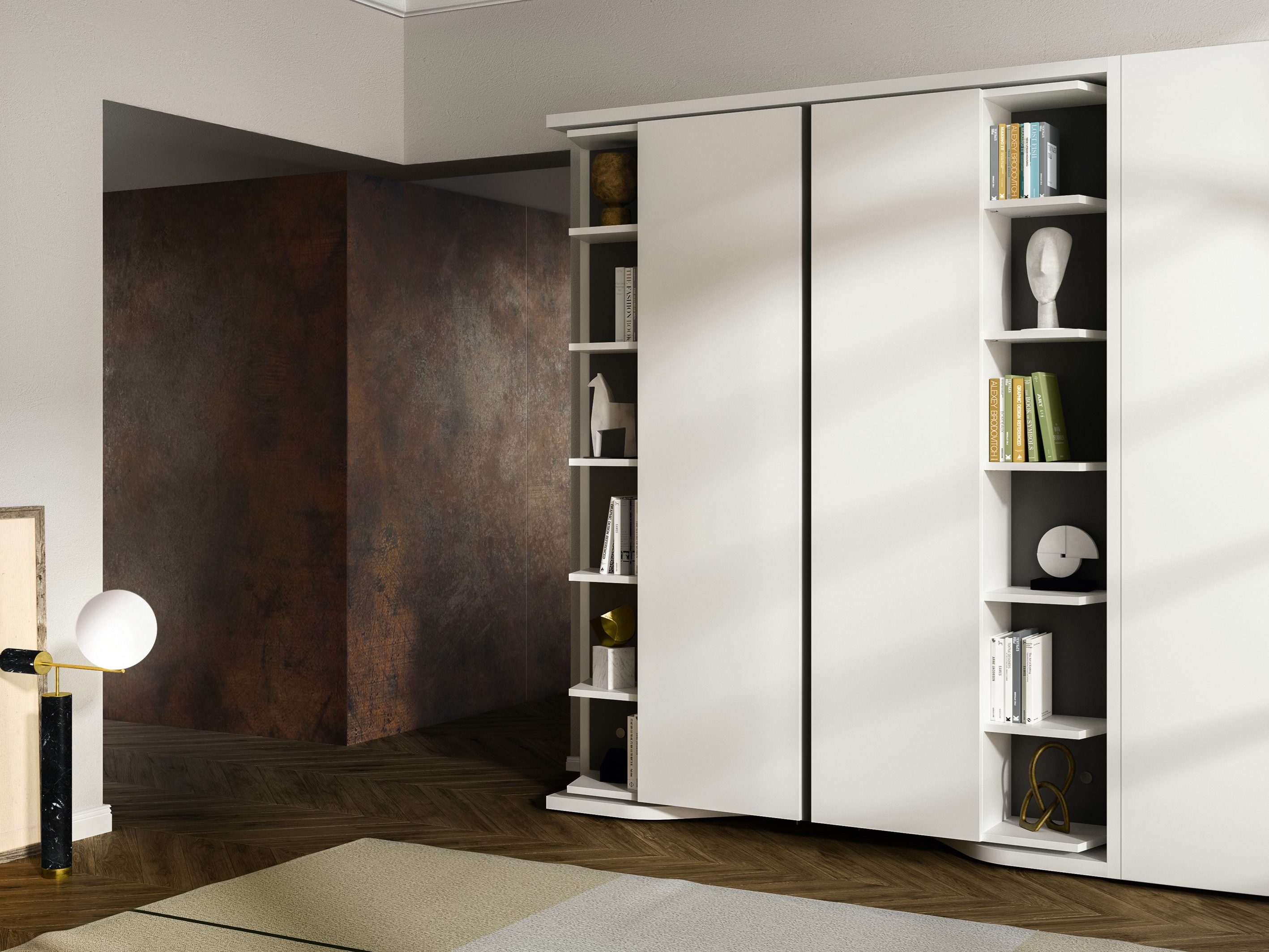 Storage wall with fold-away bed LGM By CLEI design Pierluigi Colombo