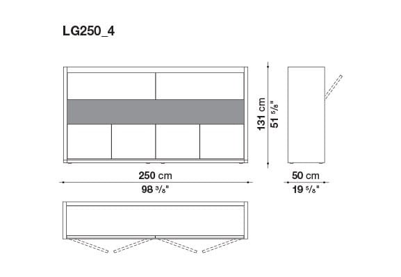 LIAGÒ Wooden highboard with integrated lighting By B&B Italia | design ...