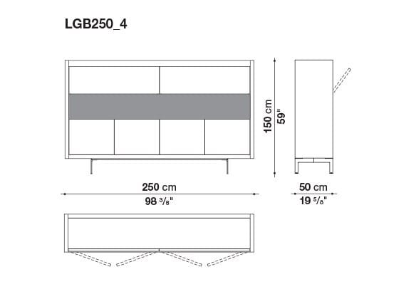 LIAGÒ Wooden highboard with integrated lighting By B&B Italia | design ...