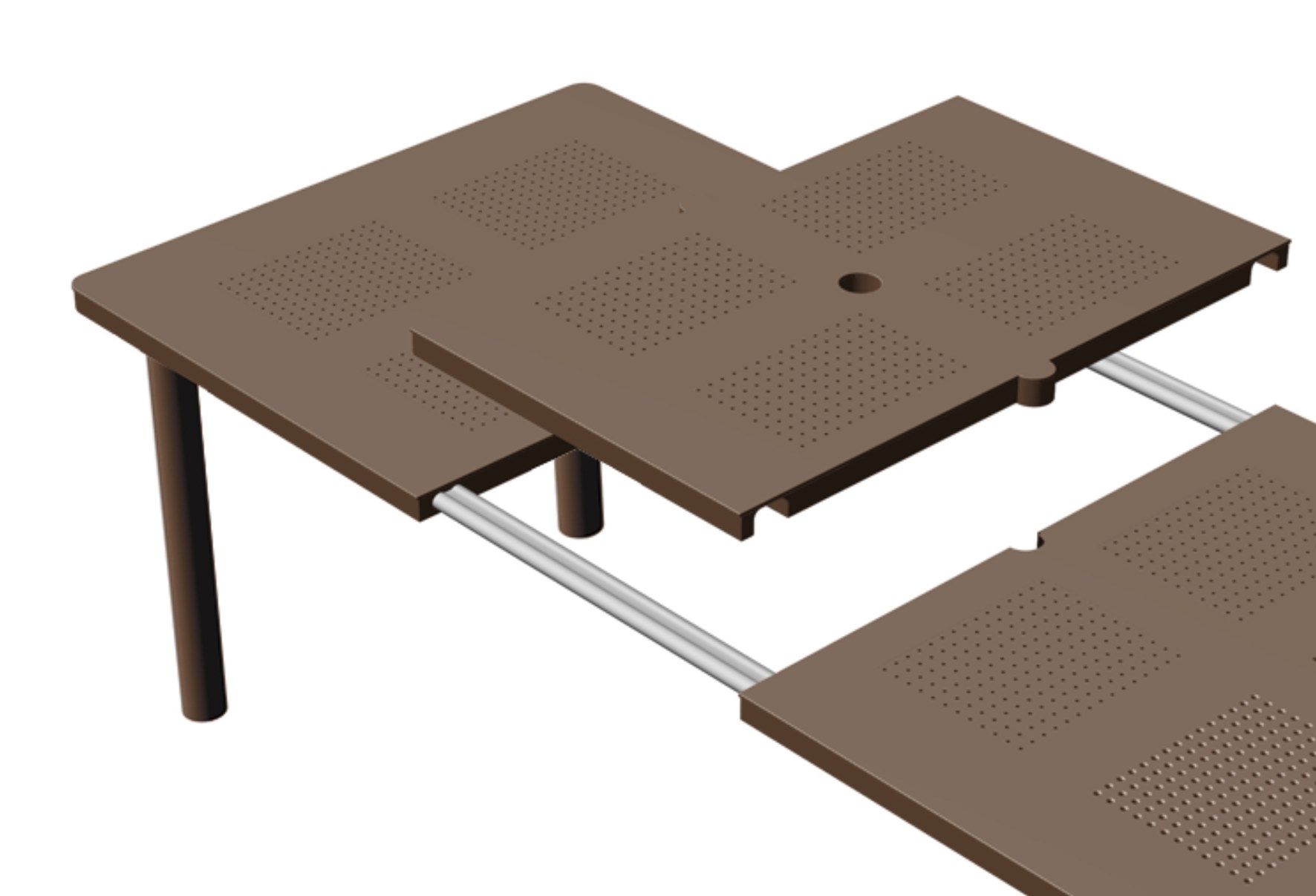 Table réglable en hauteur extensible rectangulaire de style ...