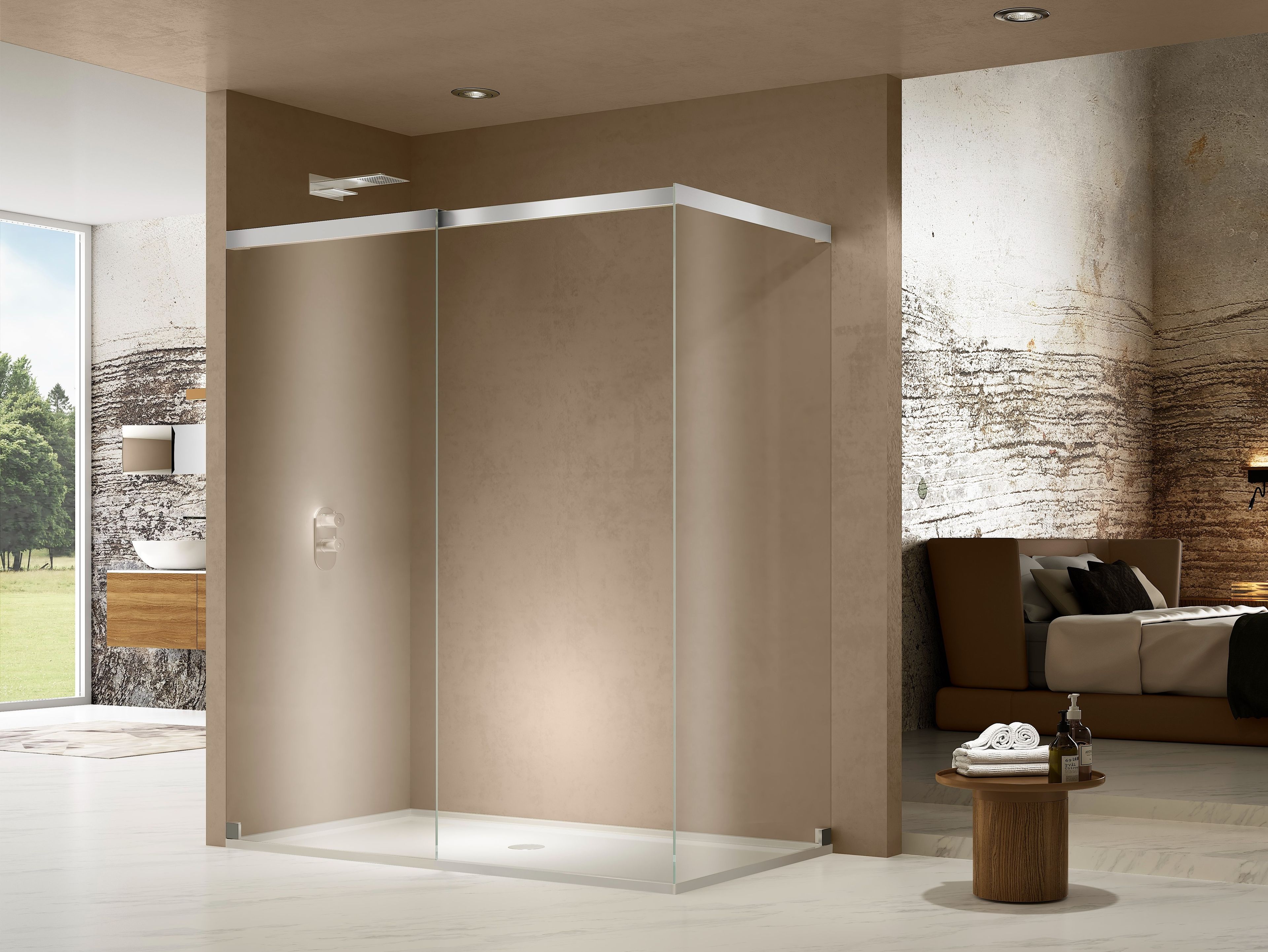 LIBERO 5000 Corner crystal shower cabin By Duka