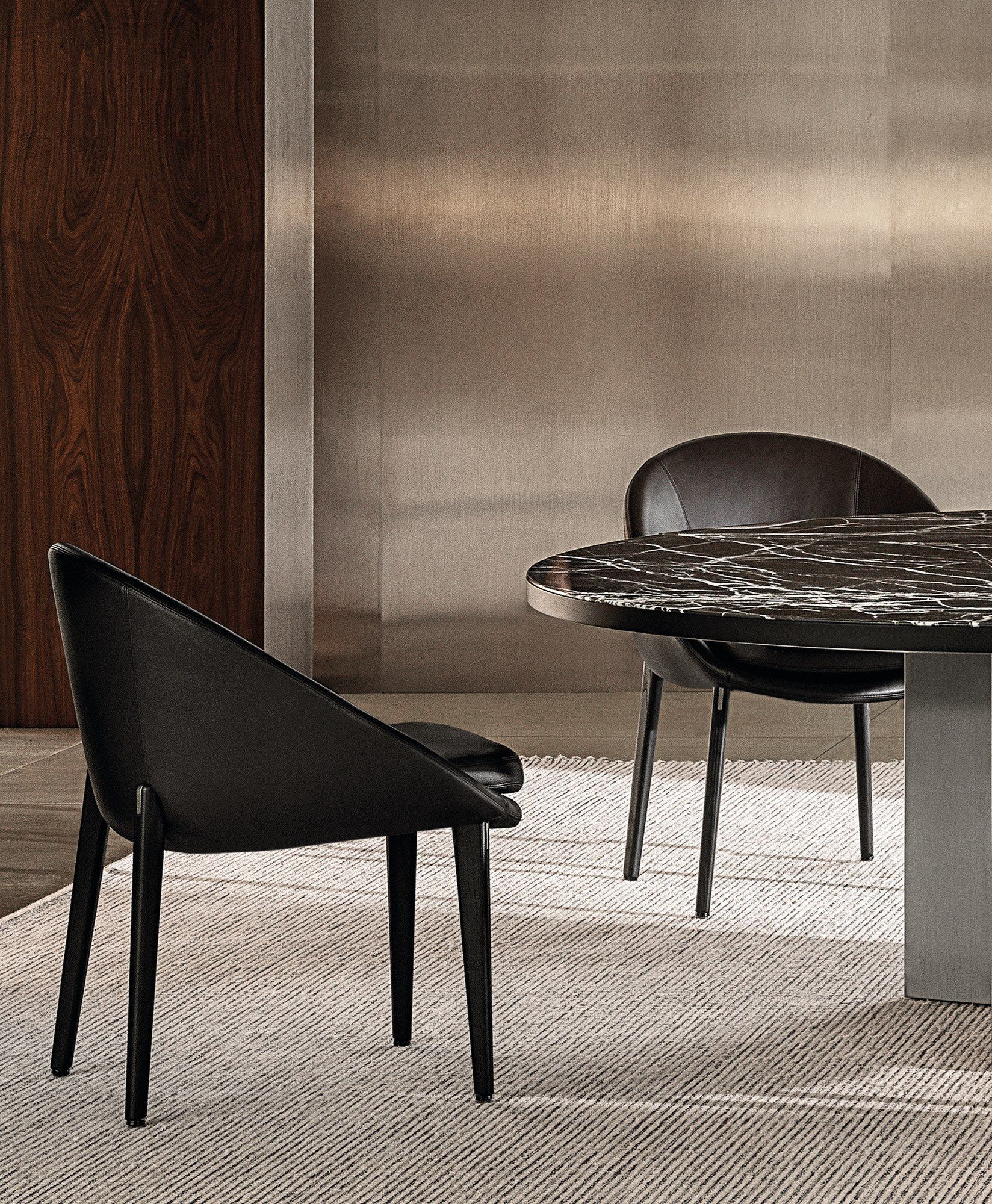 LIDO Upholstered fabric chair with armrests By Minotti | design GamFratesi