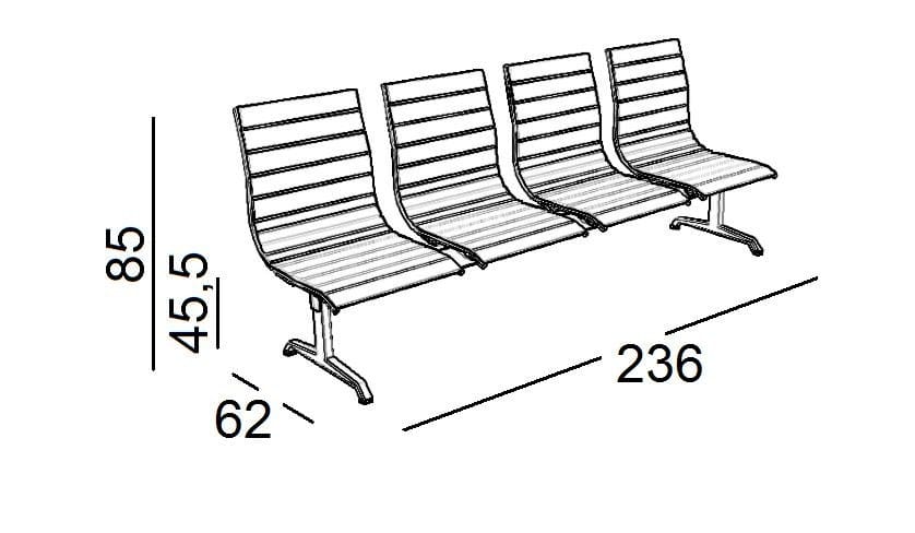 LIGHT Freestanding beam seating By Luxy