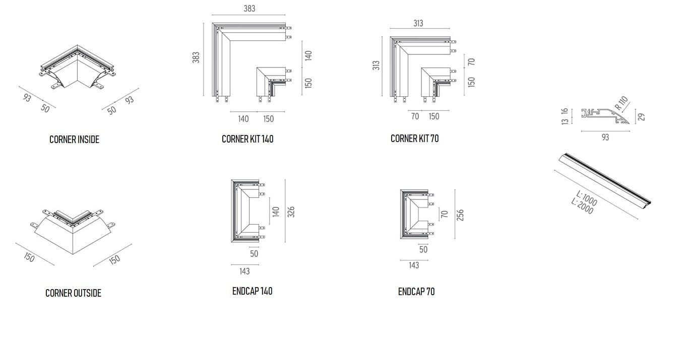 LIGHT CUT Linear lighting profile By Flos