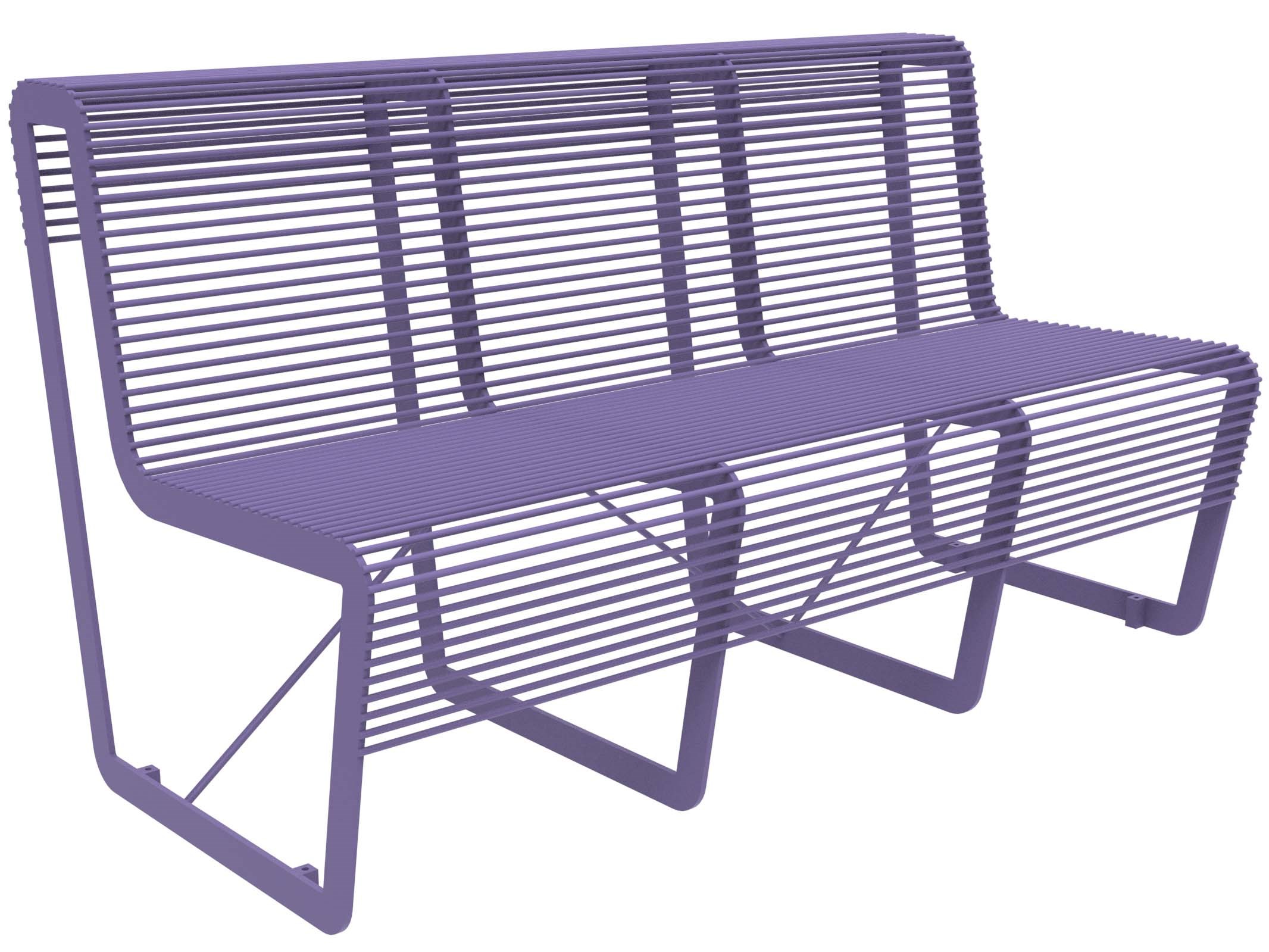 LIGHT Galvanized steel bench with back By Lazzari