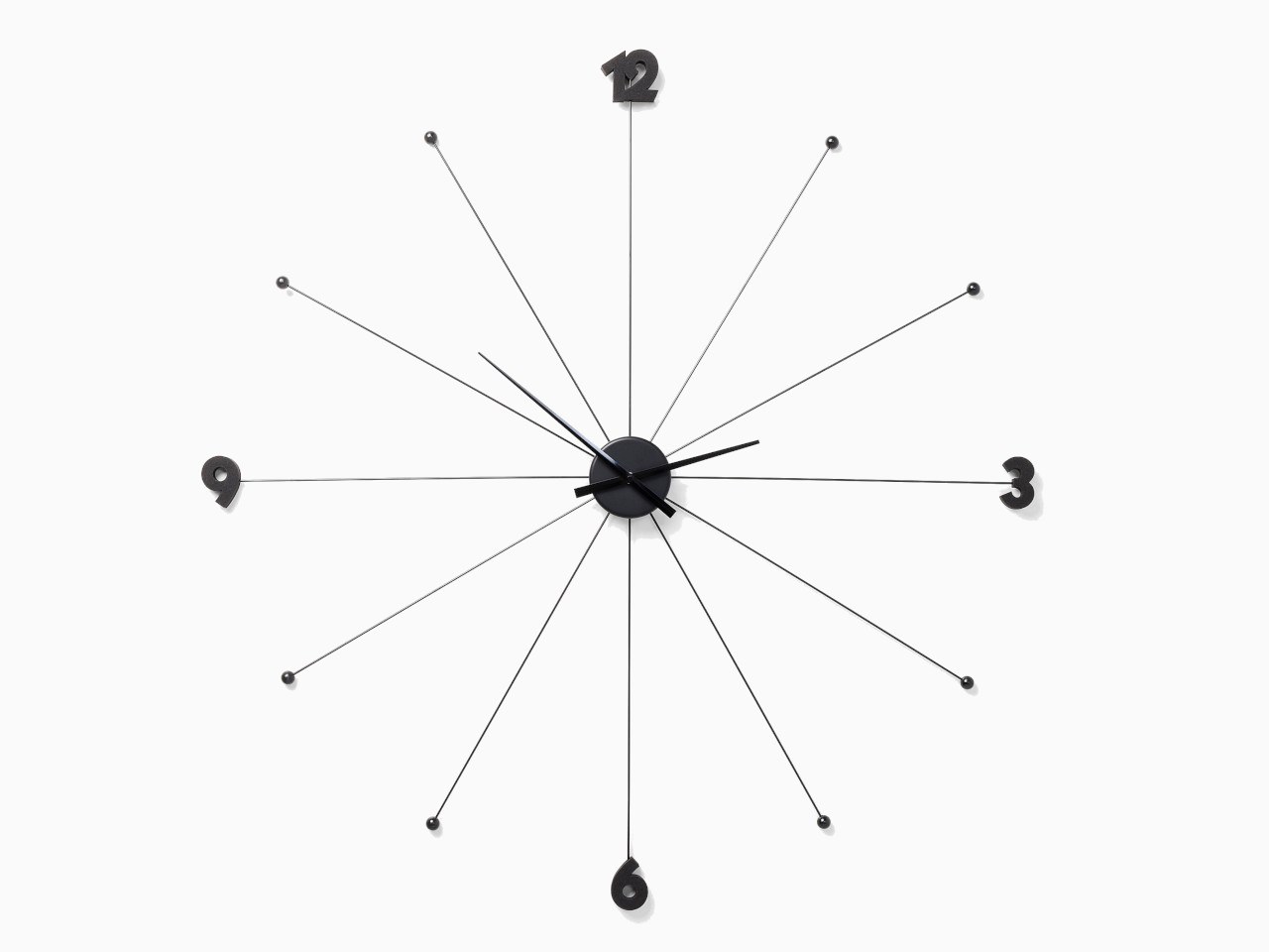 Wall-mounted steel clock LIKE UMBRELLA BLACK By KARE Design