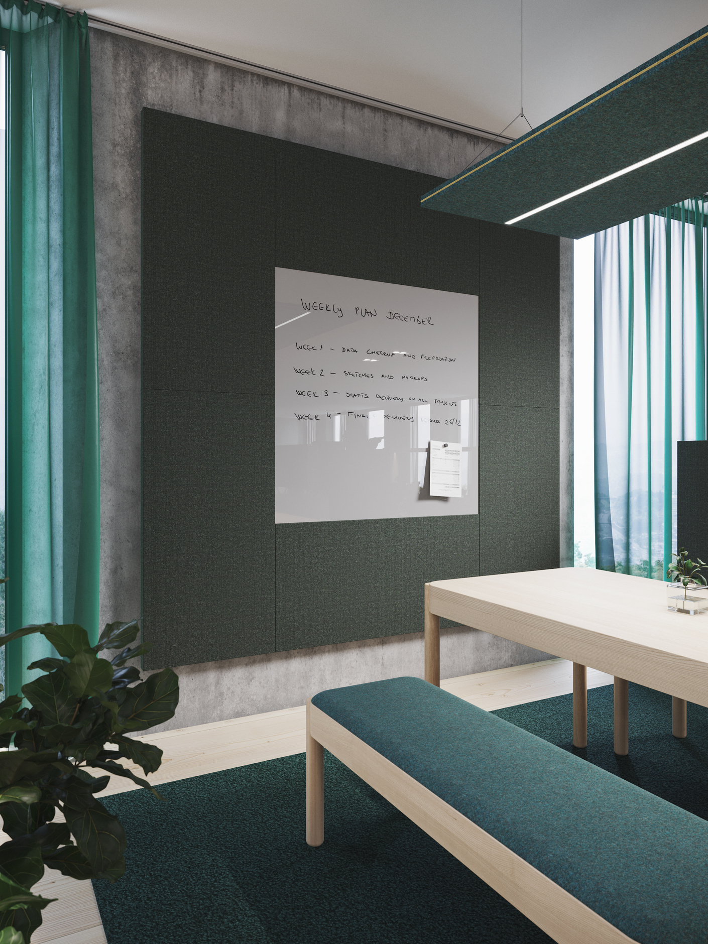 Wall-mounted office whiteboard LIMBUSWALL WRITE By Glimakra of Sweden