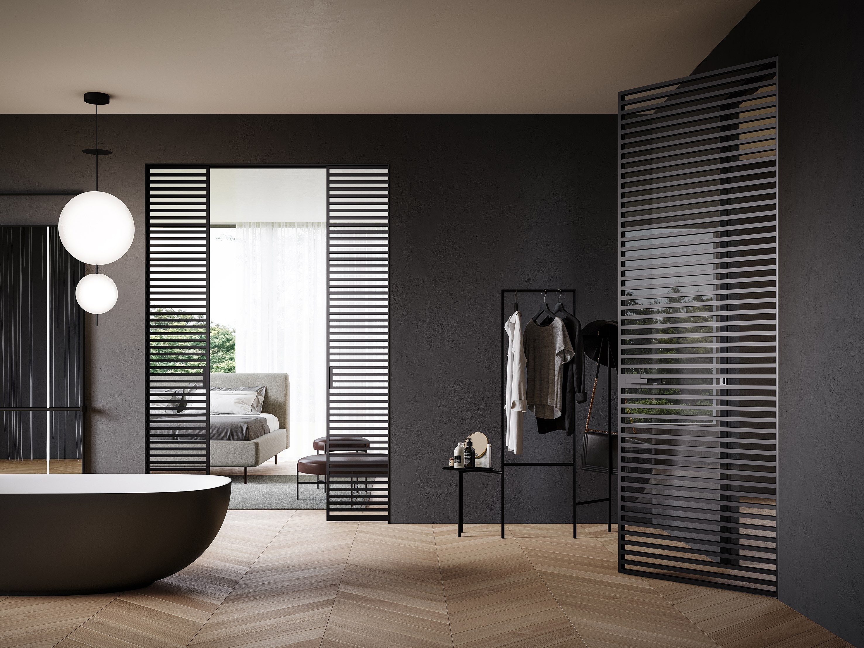 LINE Glass pocket sliding door By ADL | design Massimo Luca