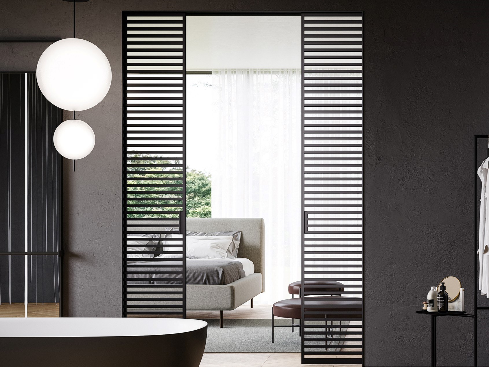 LINE Glass pocket sliding door By ADL | design Massimo Luca