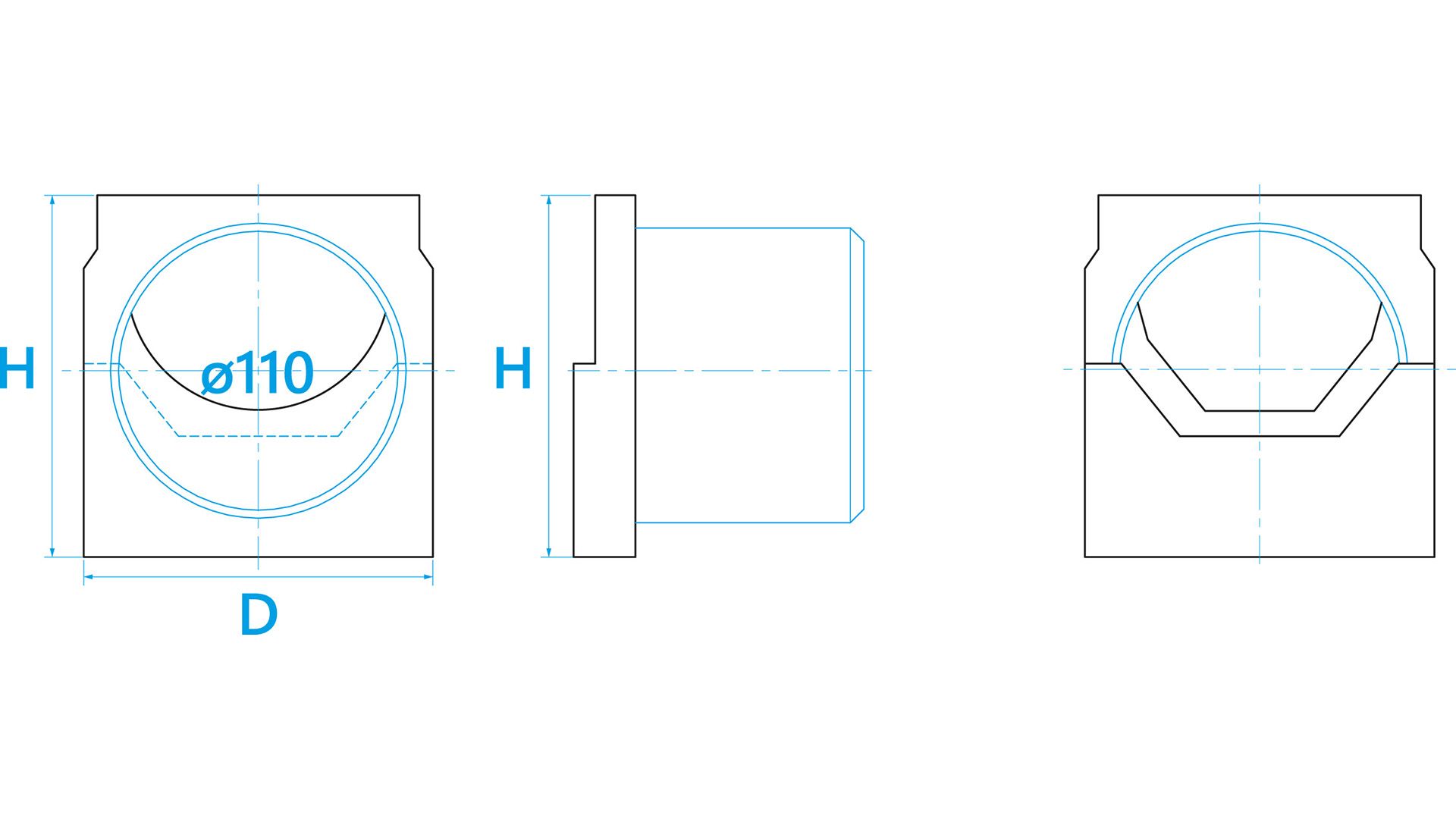 LINE end cap Concrete Drainage channel and part By Pircher