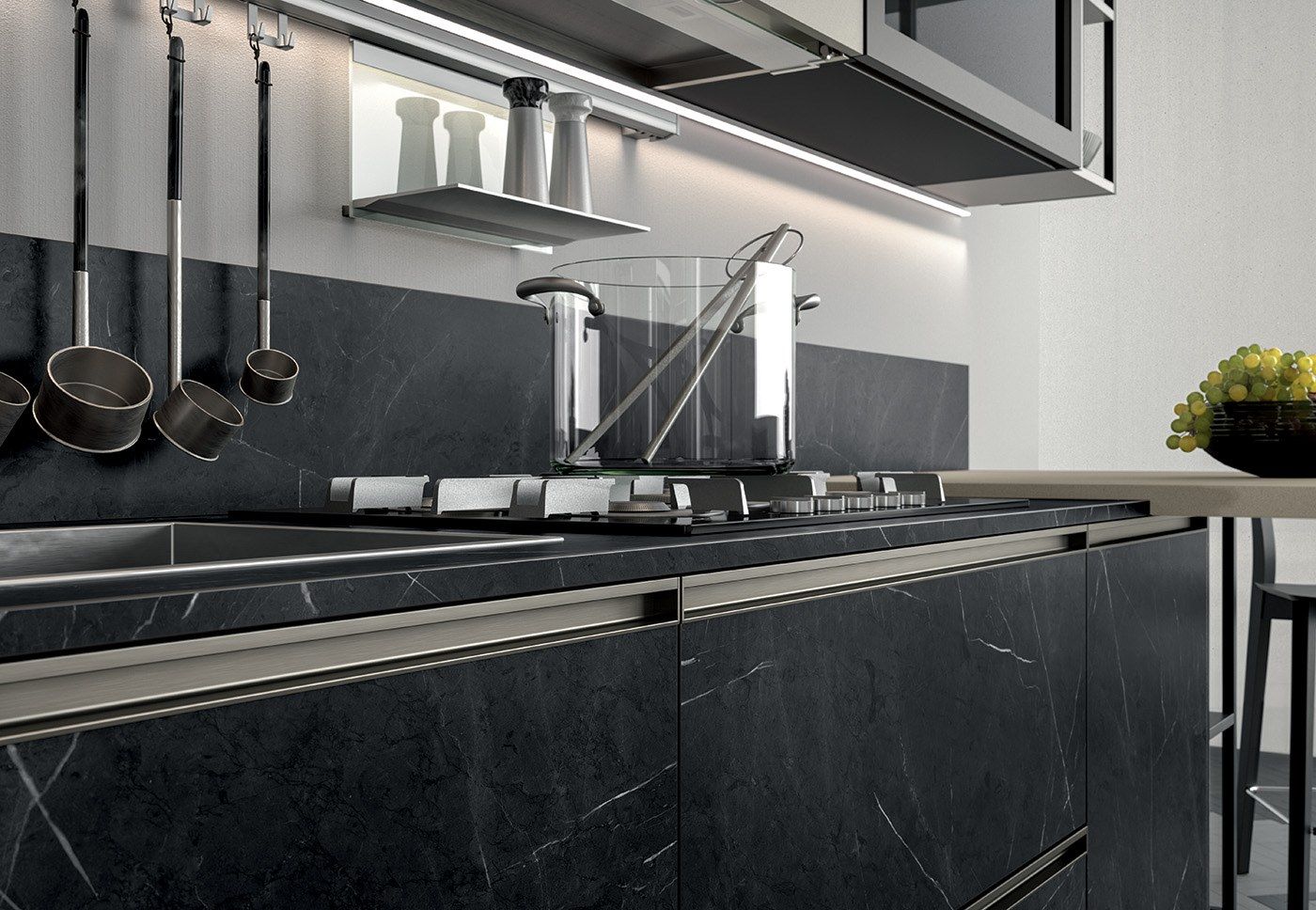 Custom melamine-faced chipboard kitchen LINEA By Colombini Casa