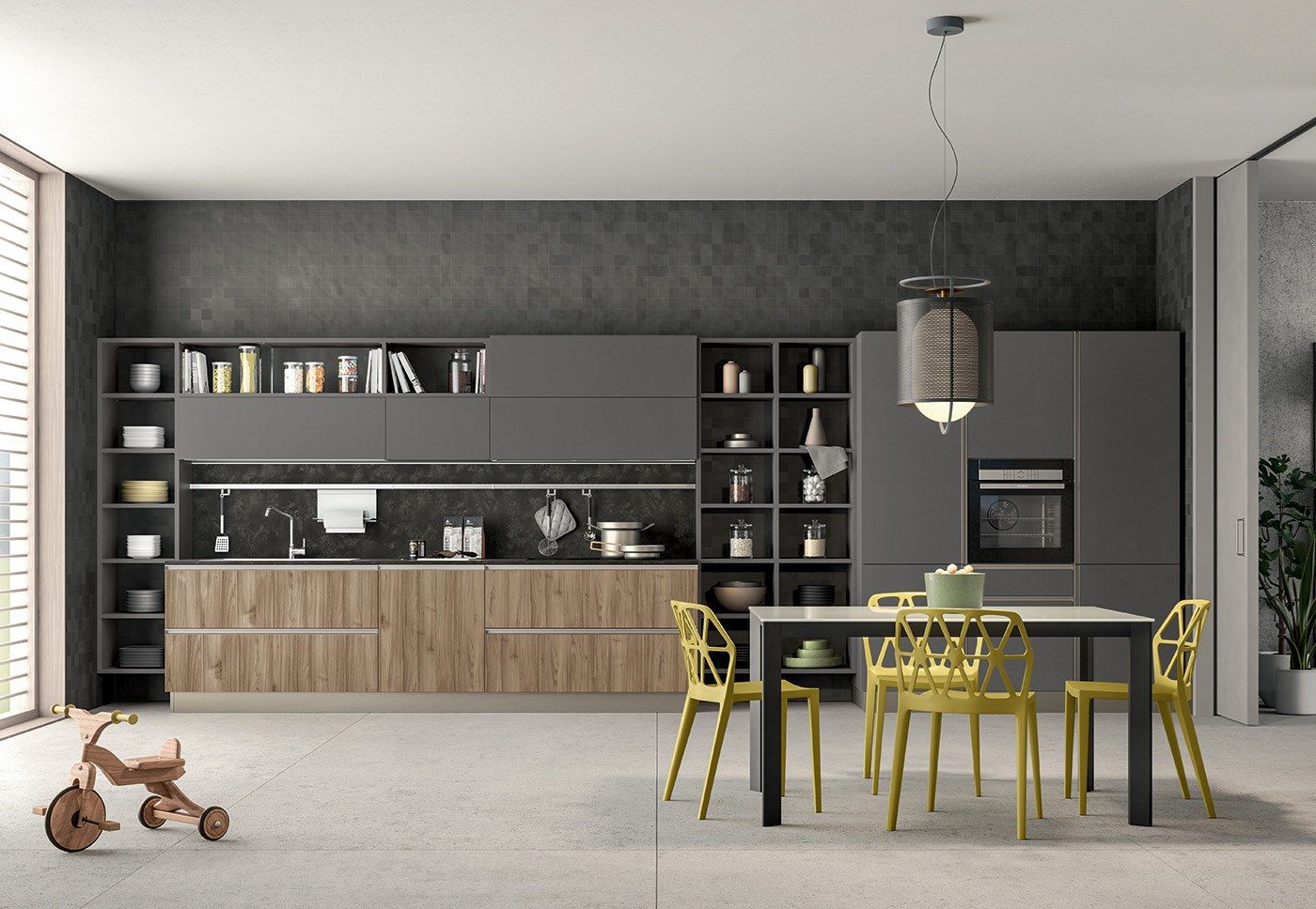 Custom melamine-faced chipboard kitchen LINEA By Colombini Casa