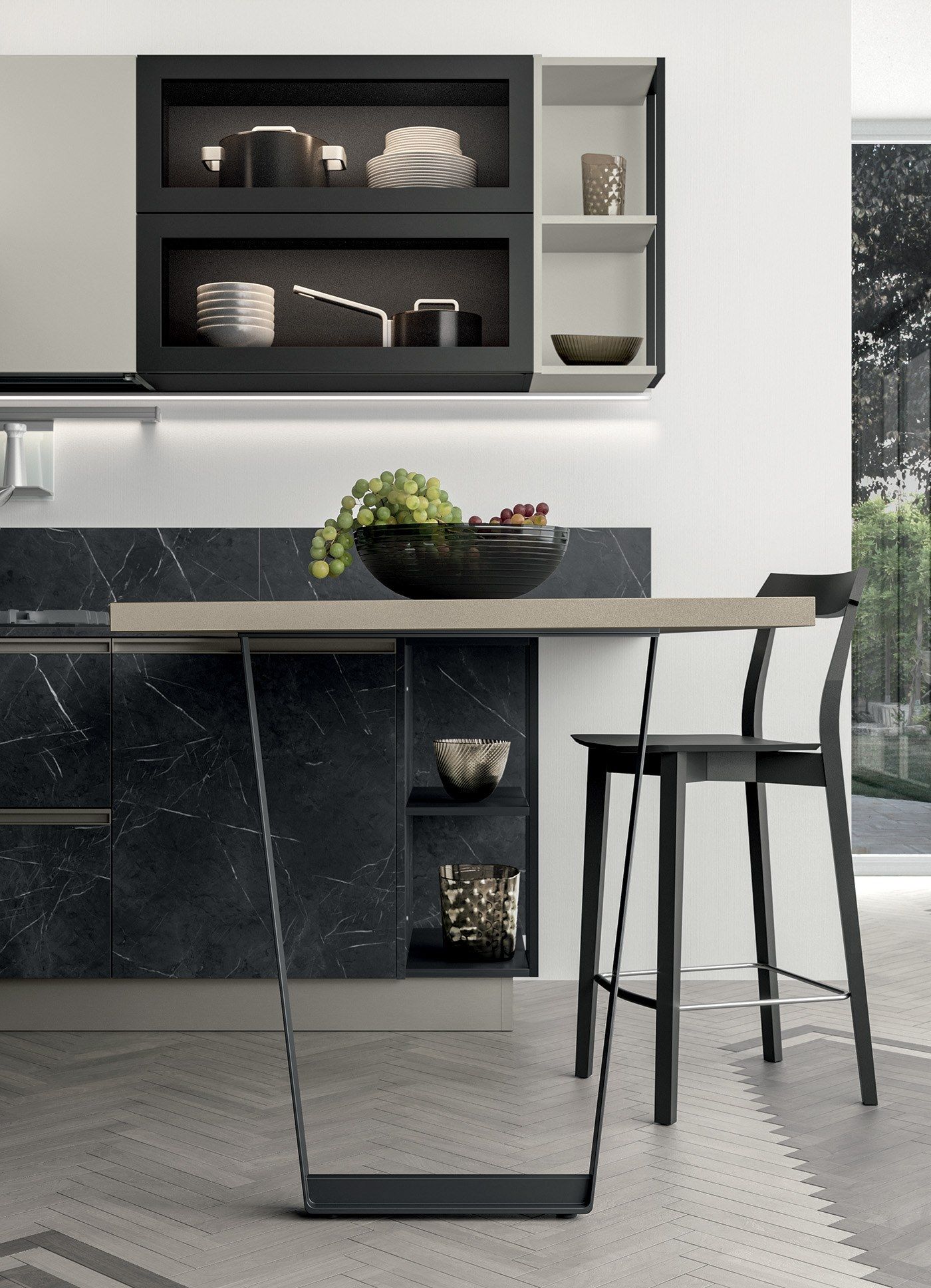 Custom melamine-faced chipboard kitchen LINEA By Colombini Casa