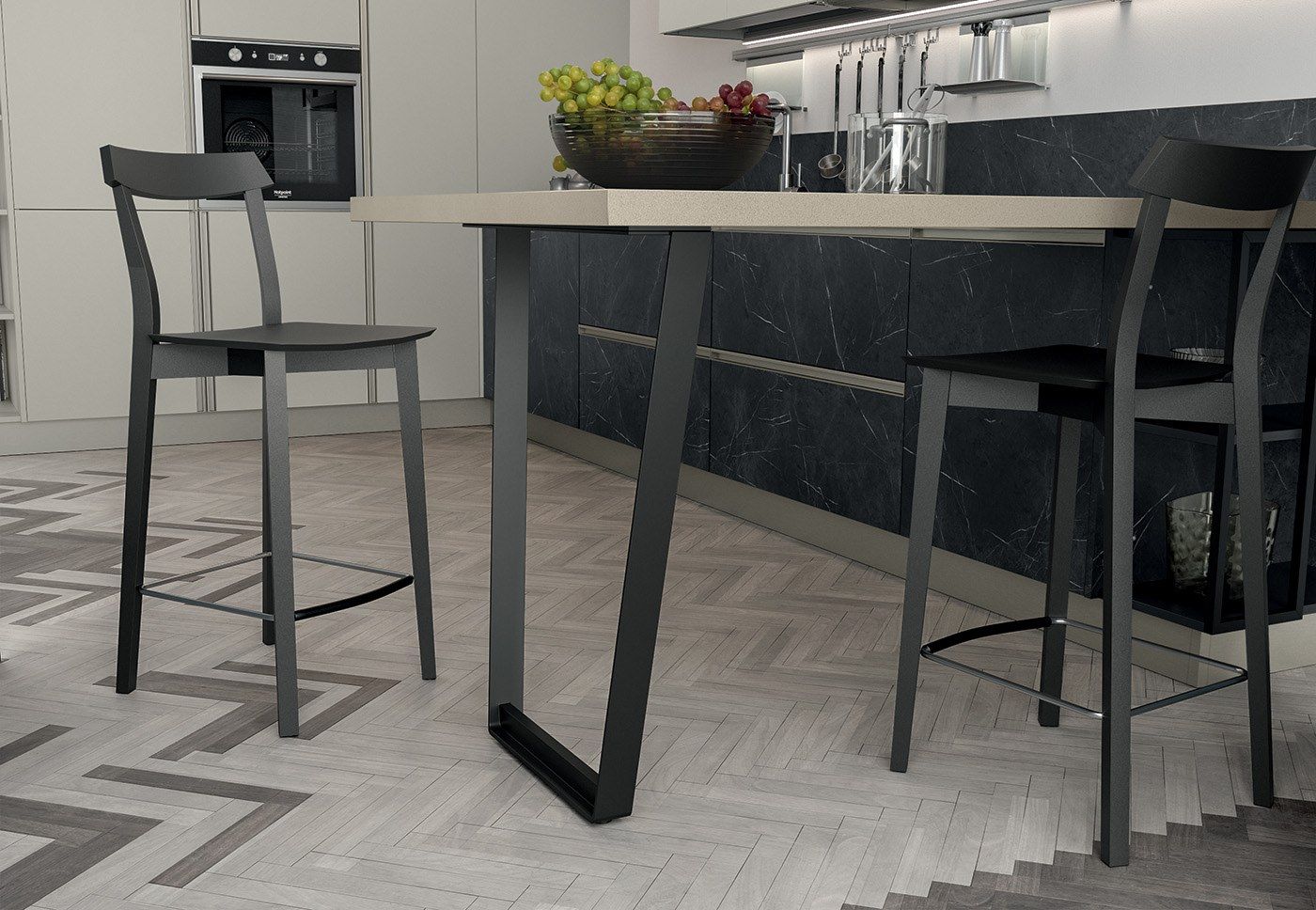 Custom melamine-faced chipboard kitchen LINEA By Colombini Casa