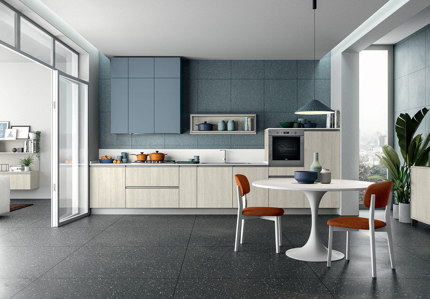 Custom melamine-faced chipboard kitchen LINEA By Colombini Casa