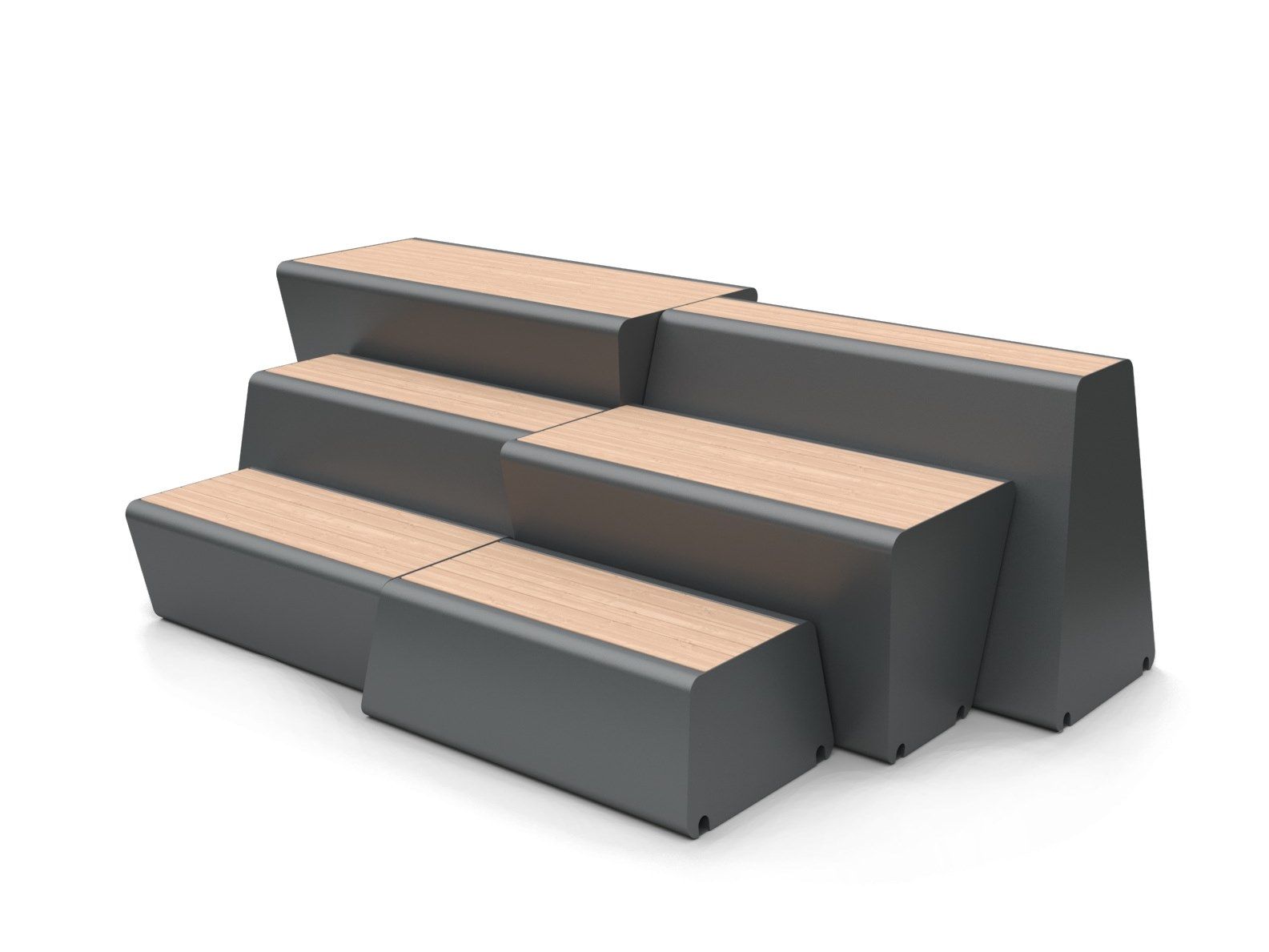 Modular steel and wood amphitheater LINGOTTO By Punto Design design ...