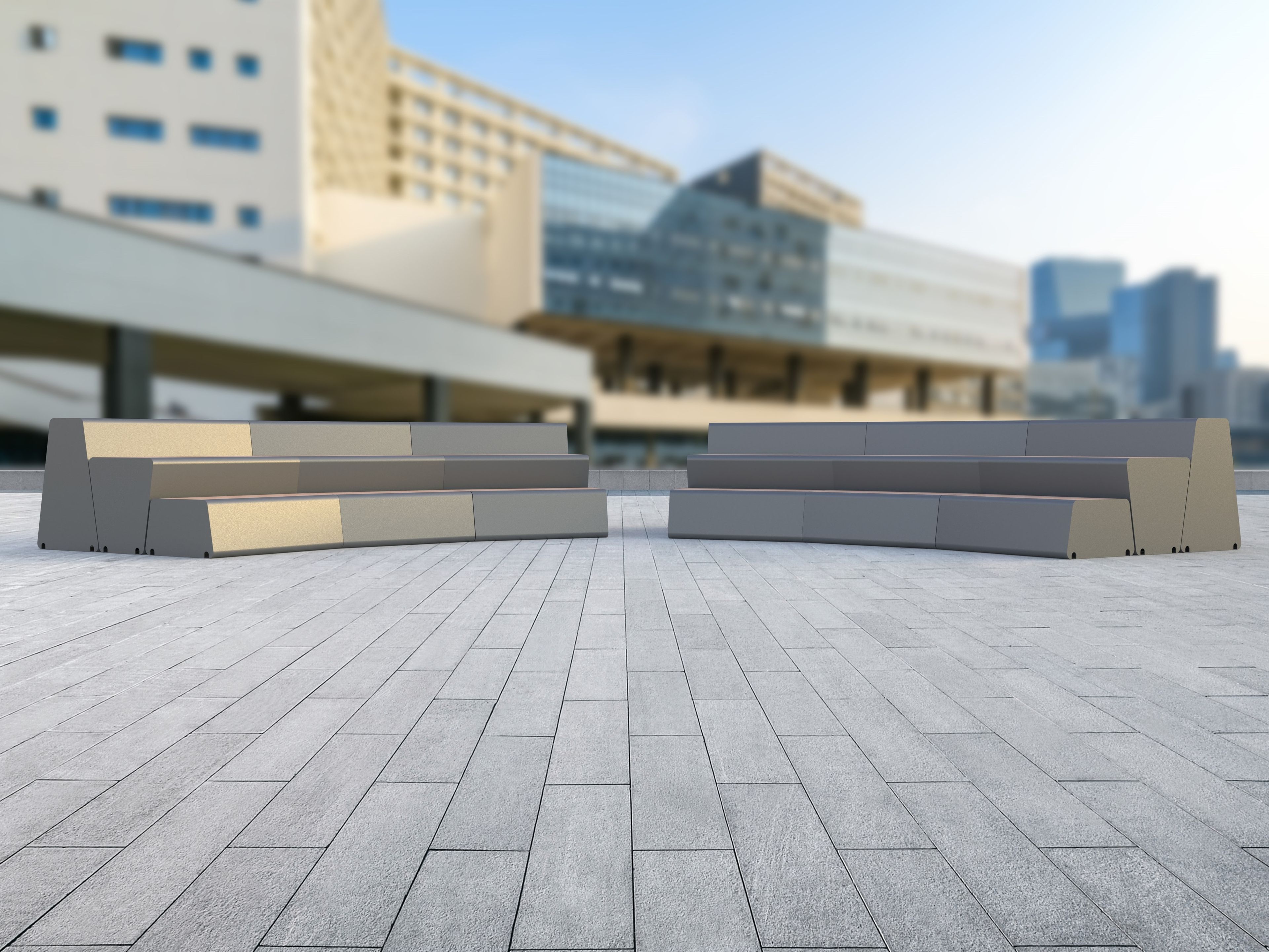 Modular steel and wood amphitheater LINGOTTO By Punto Design design ...