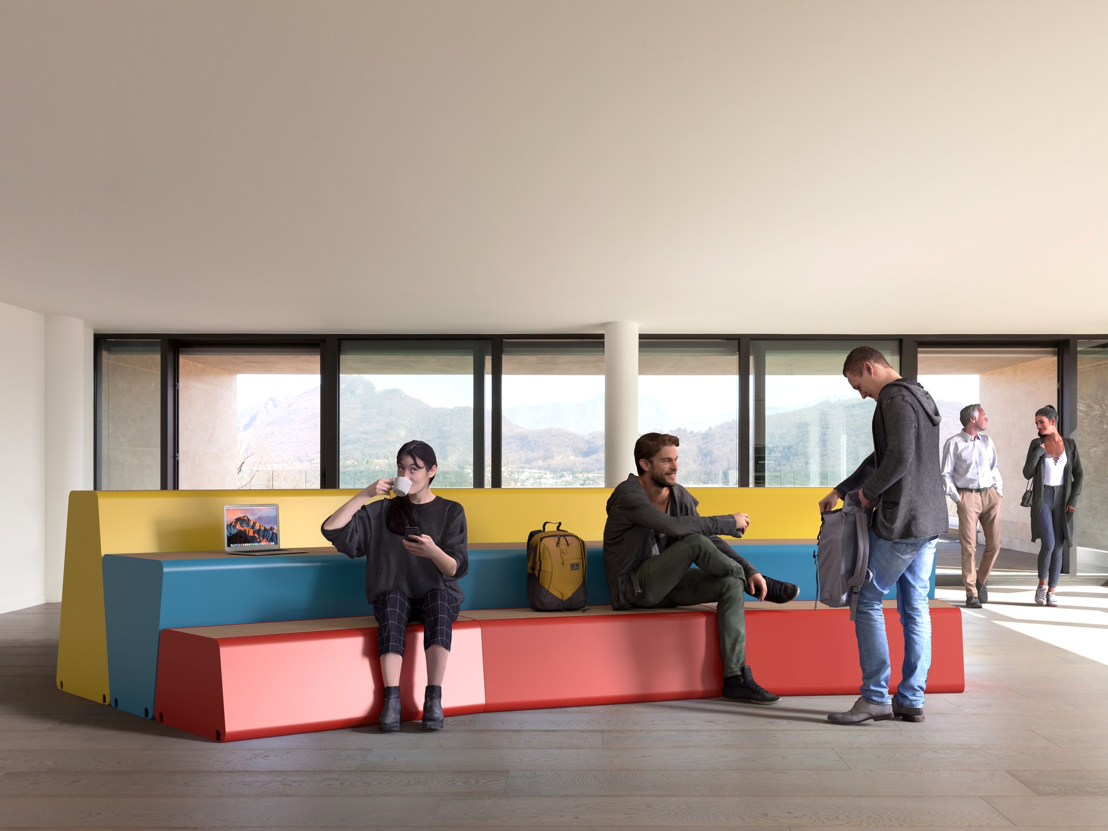 Modular steel and wood amphitheater LINGOTTO By Punto Design design ...