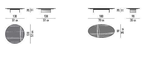 LINHA | Oval coffee table By Minotti design studio mk27