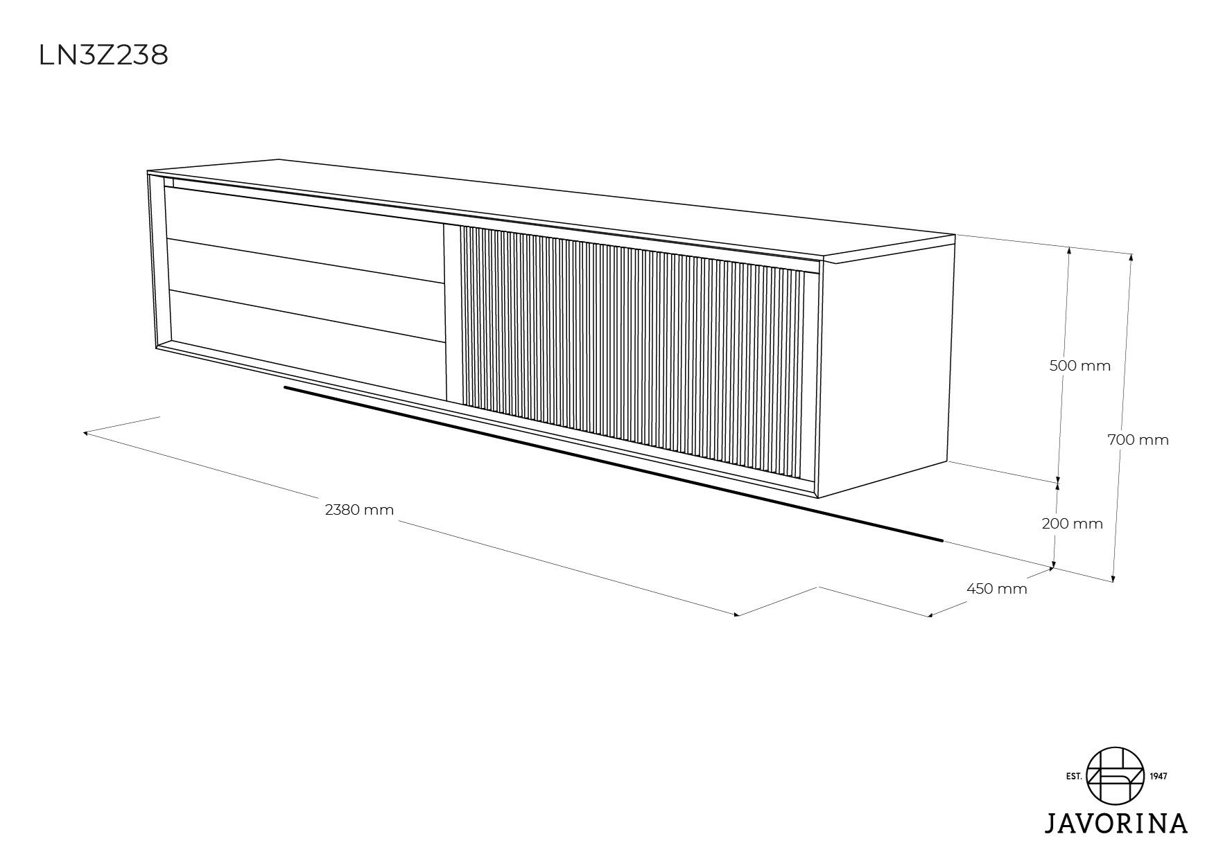 LINK+ LN3Z238 Aparador By JAVORINA | design Leo Čellár